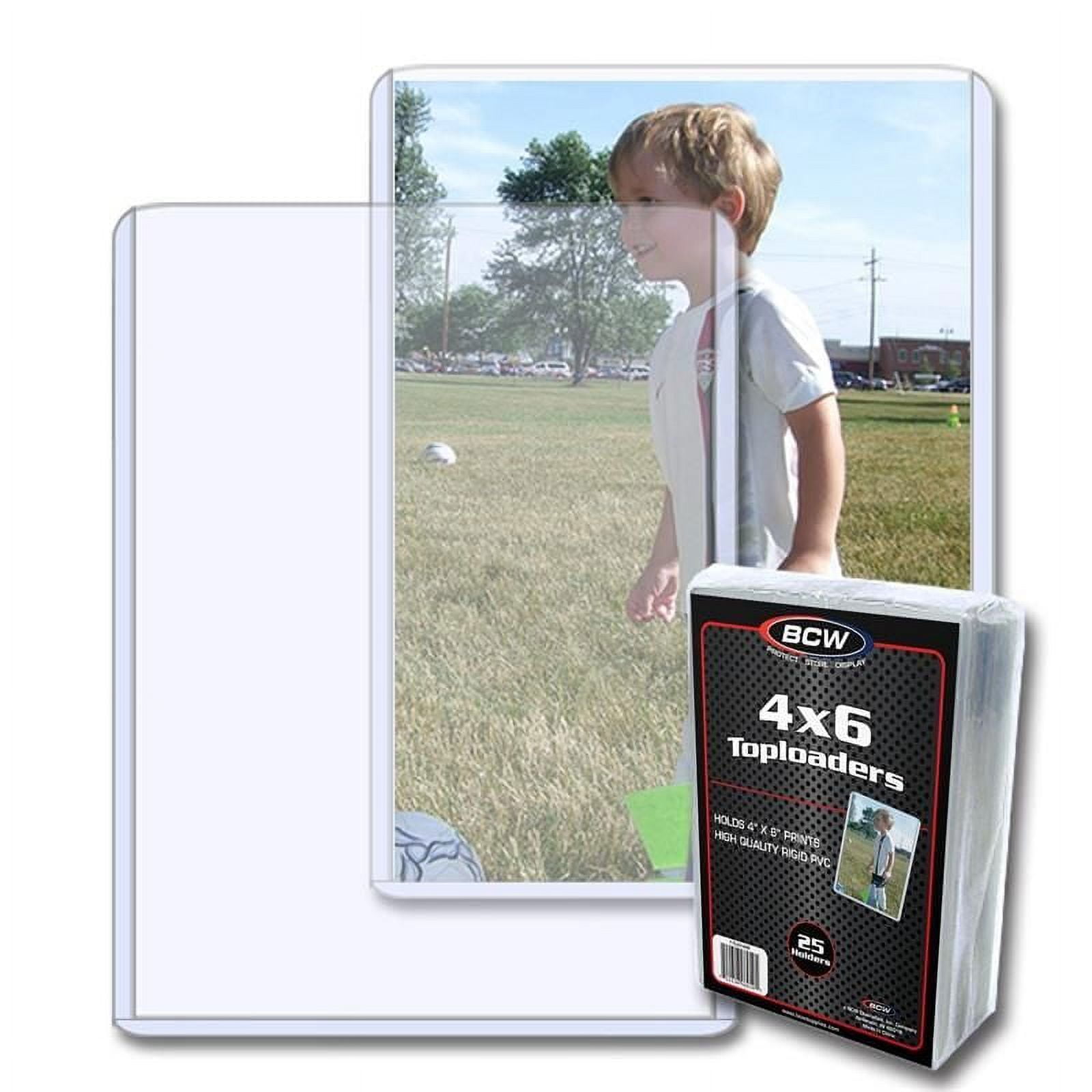 BCW 4x6 Photo Protector - 25x Hard Plastic Topload Postcard Holder for ...