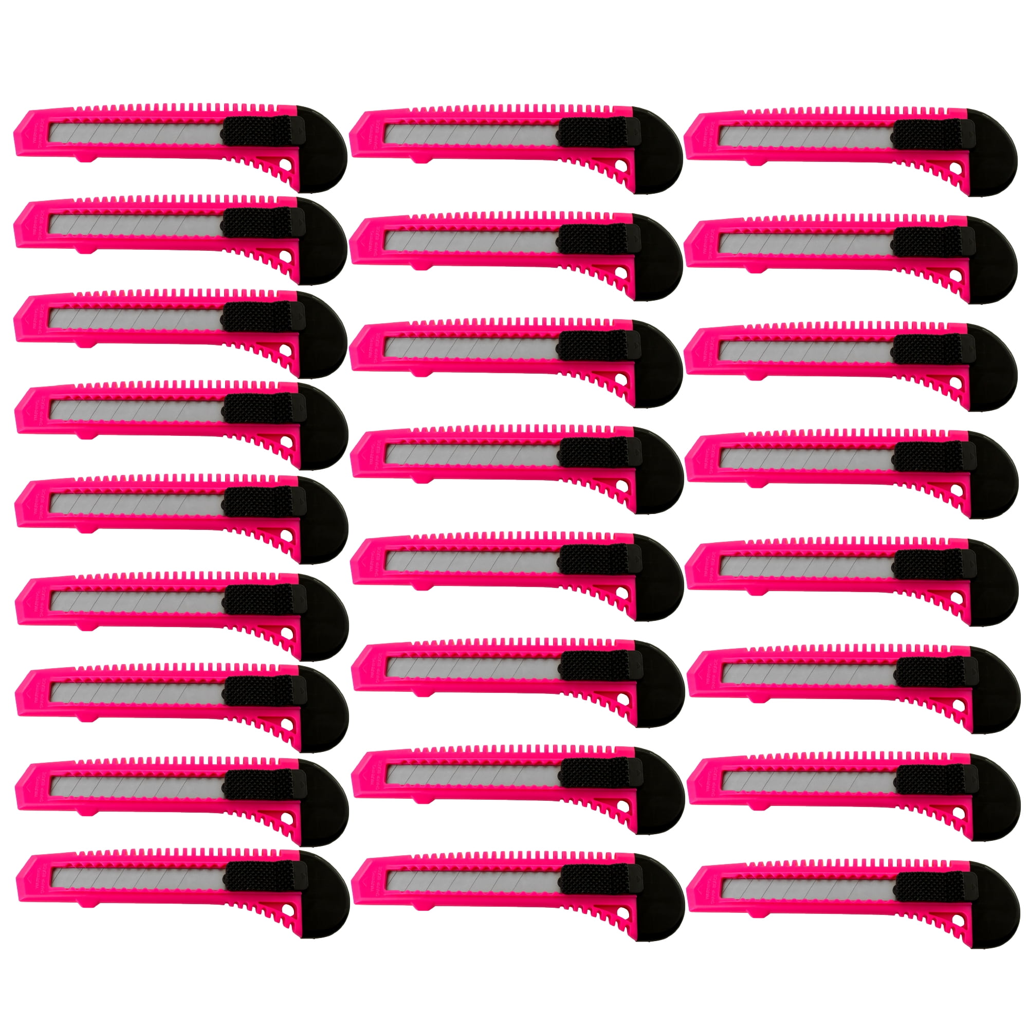 25x Bulk Utility Knife Box Cutters Snap Off Blade Neon Pink - Walmart.com