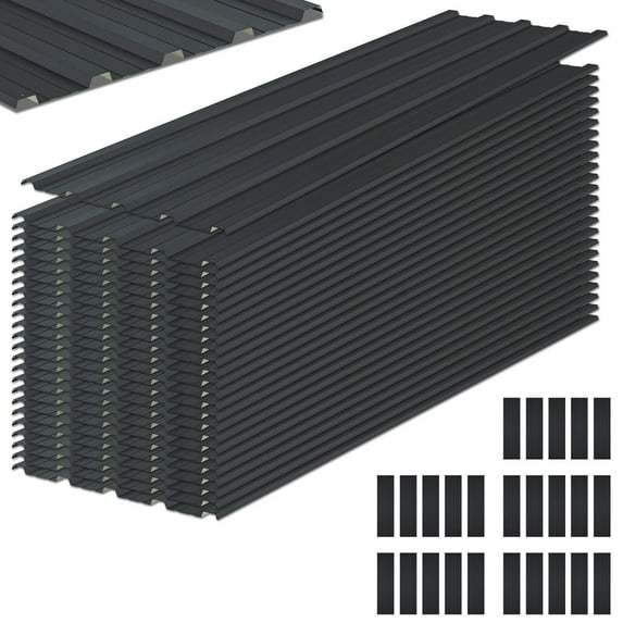 25x Roof Panels Galvanized Steel Hardware Roofing Sheets Anthracite ...