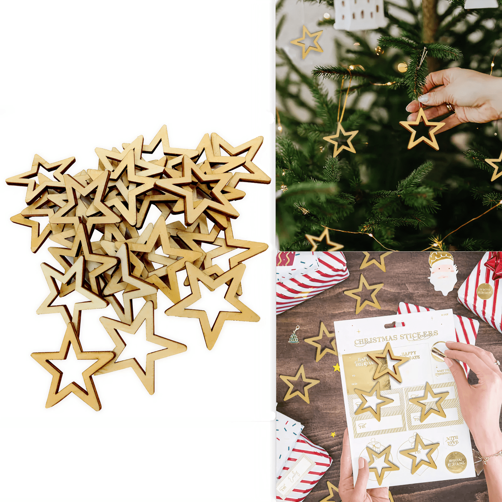 25x Wooden Stars, Wooden Decorative for Wedding Decoration, Tabletop ...