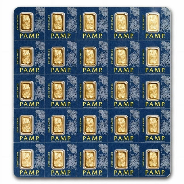 MKS PAMP 25x1g Gold Bar Multigram+25 Bullion Per Oz (In Assay ...