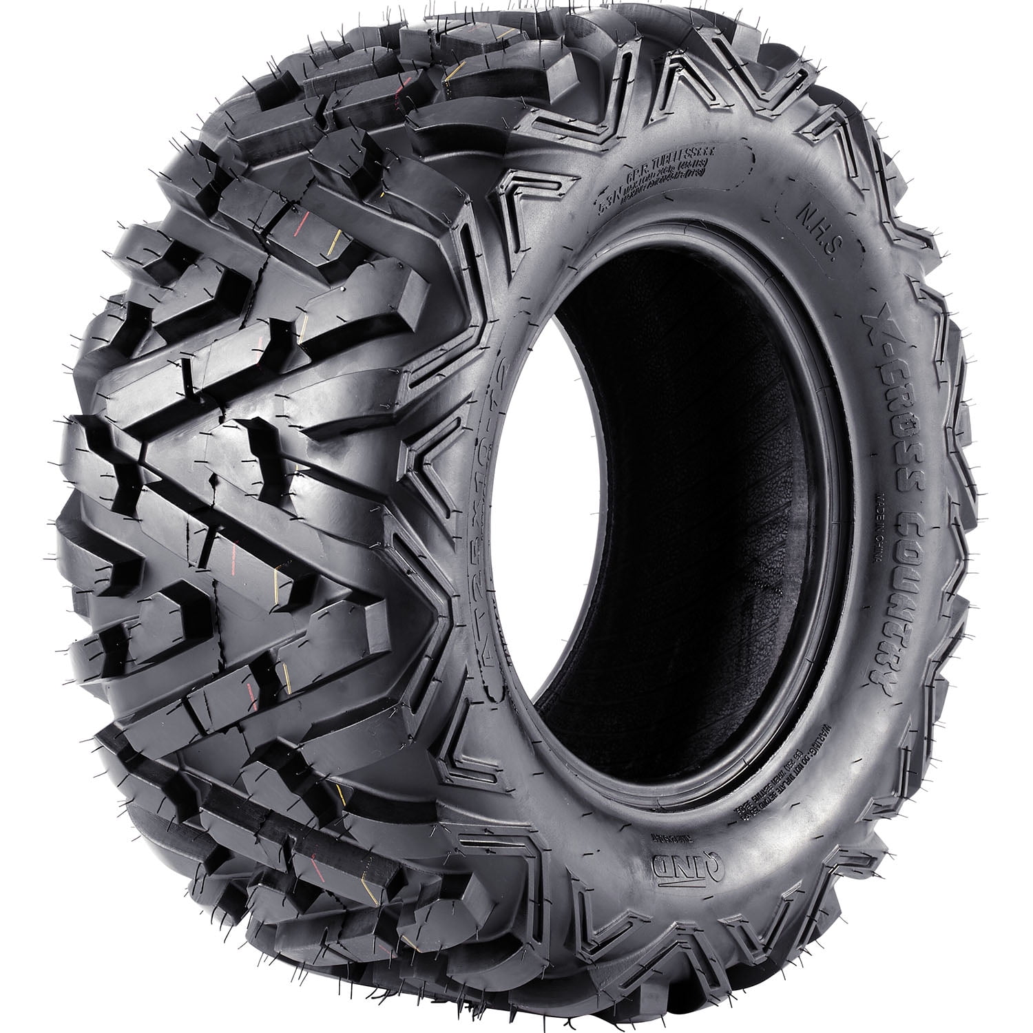 25x10-12 6PR TL UTV ATV Tire - All Terrain 25x10x12 Tires, Rim 12x7, OD ...