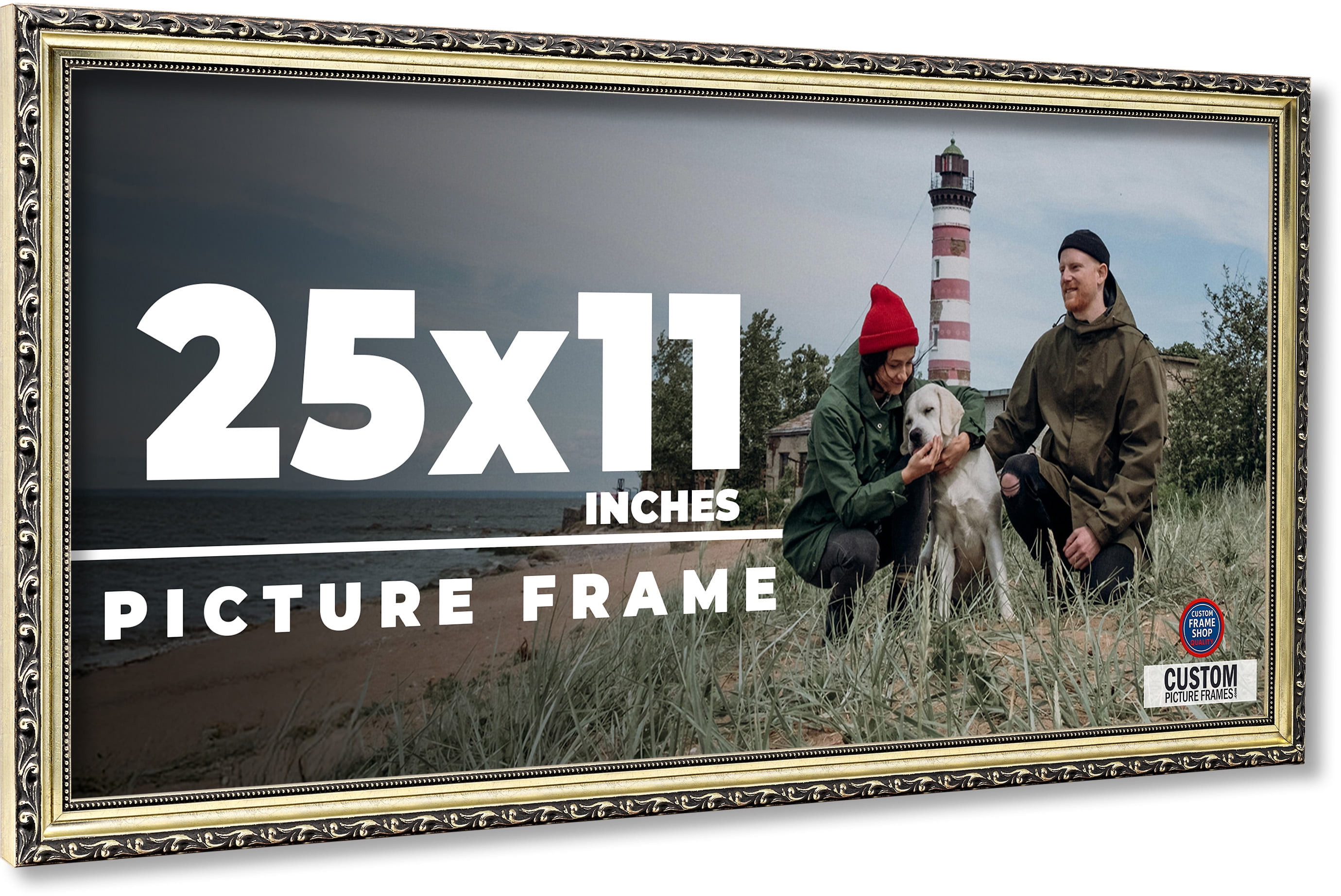 25x11 Frame Silver Solid Wood Picture Frame Width 1.125 Inches ...