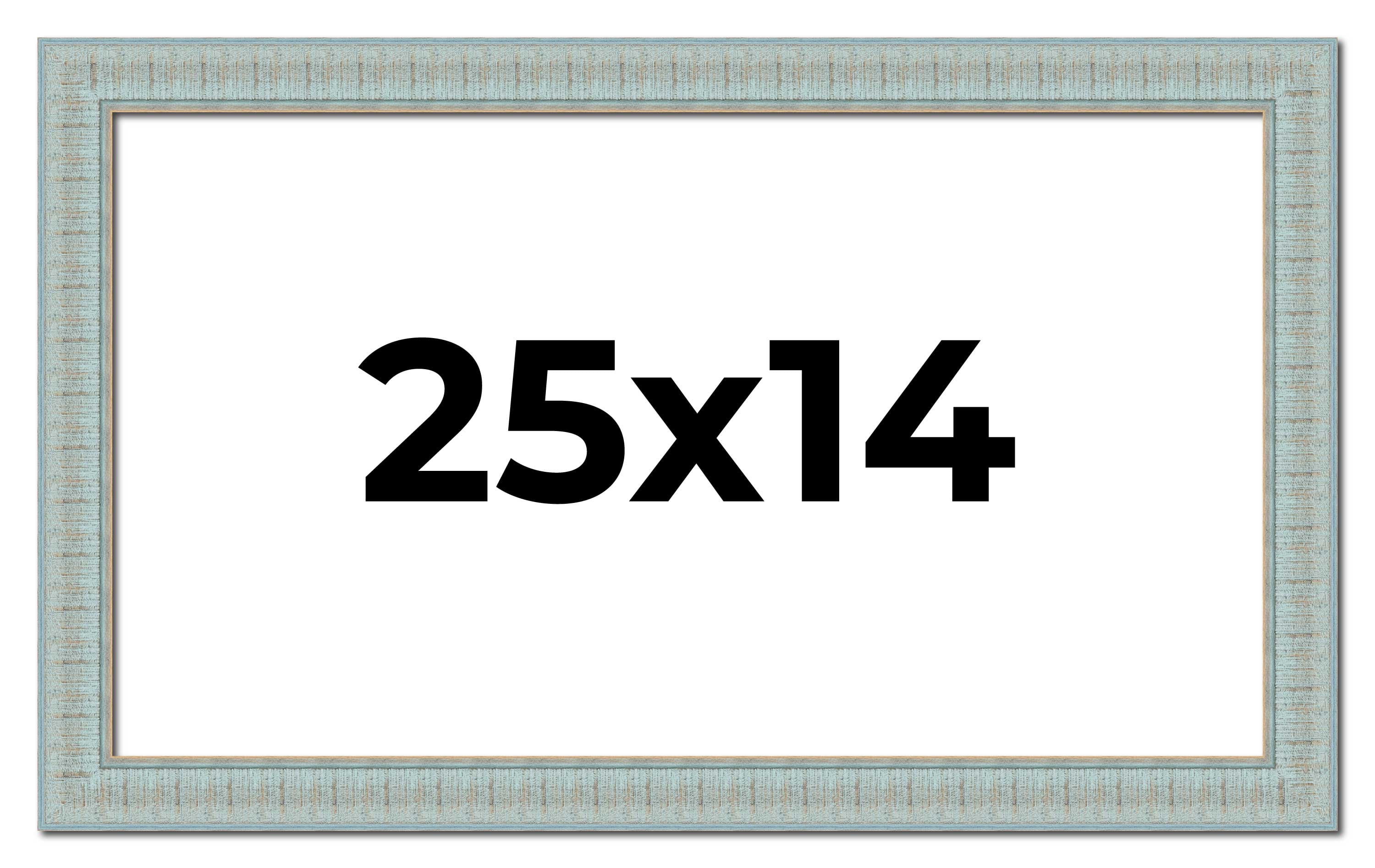 25x14 Frame Blue Teal Distressed Solid Wood Picture Frame | 1.625 Inch ...