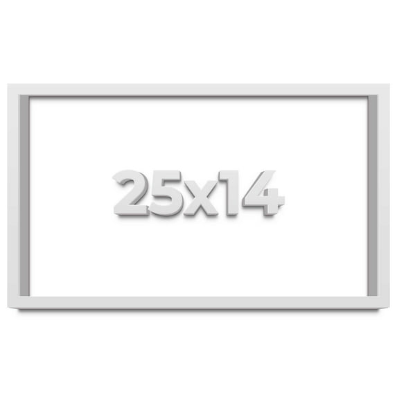 25x14 Shadow Box Frame White | 2 Inches Deep Real Wood Contemporary ...