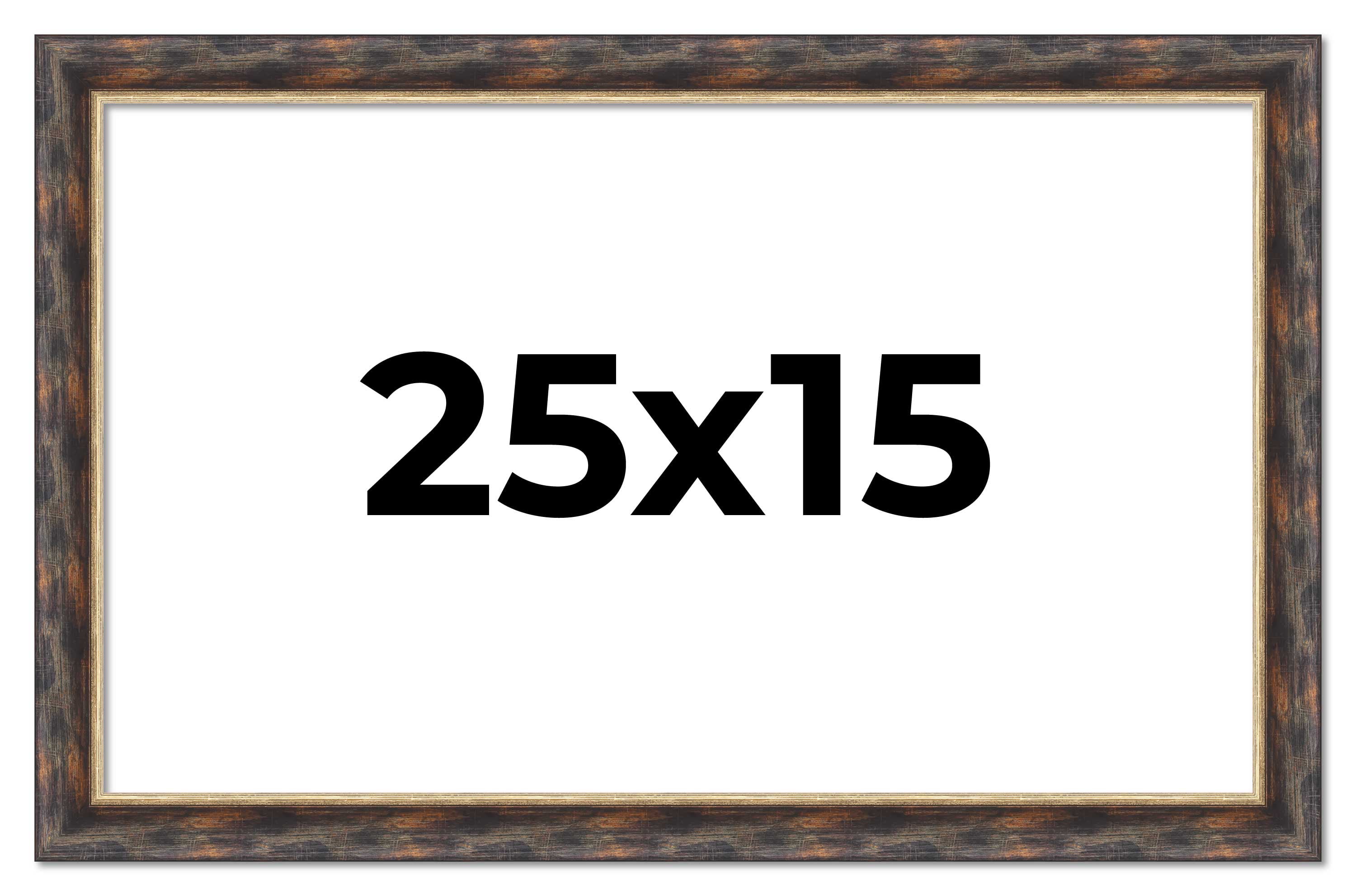 25x15 Frame Gold Real Wood Picture Frame Width 1.5 inches | Interior ...
