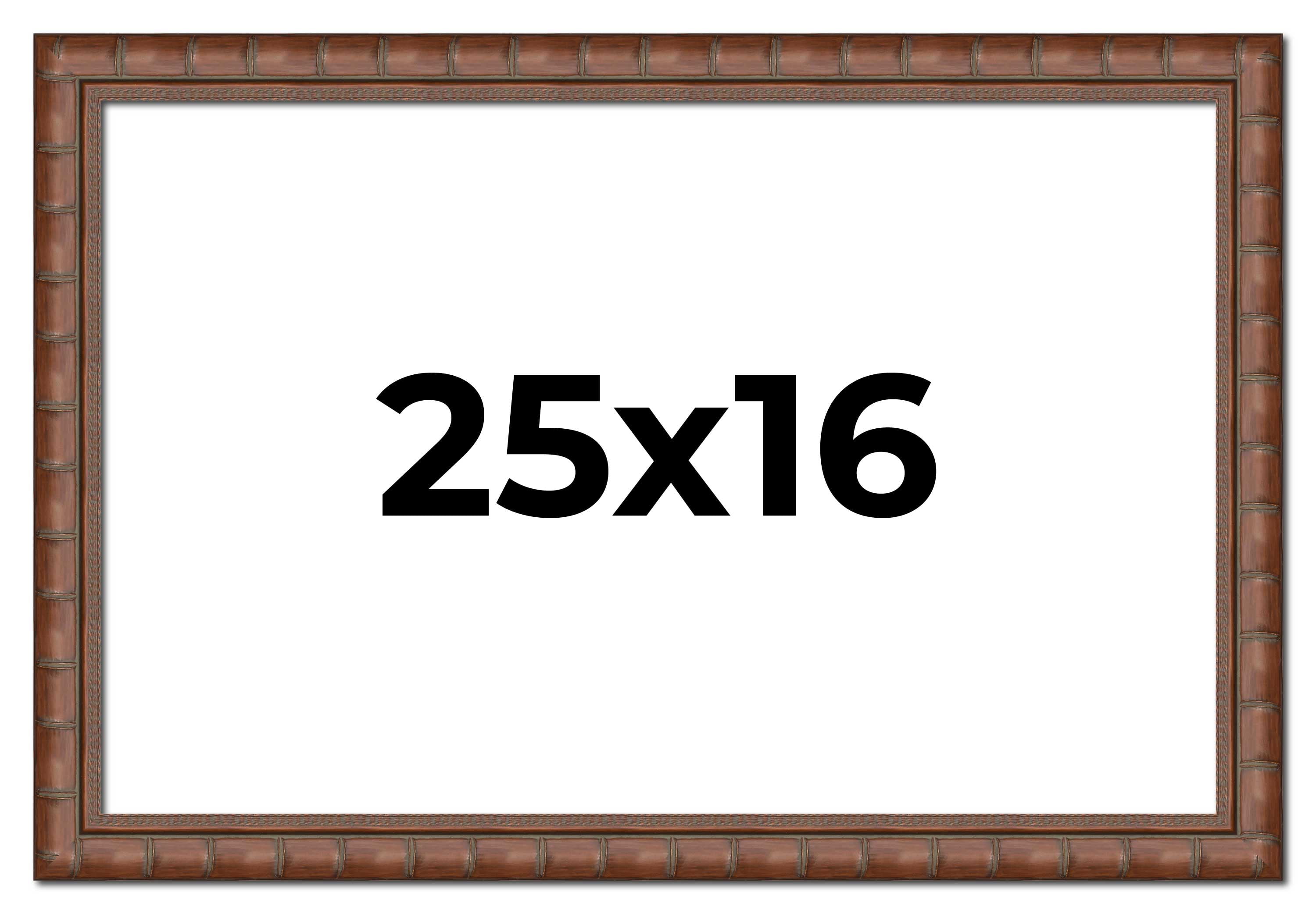 25x16 Dark Brown Bamboo Real Wood Picture Frame Width 1.5 inches ...
