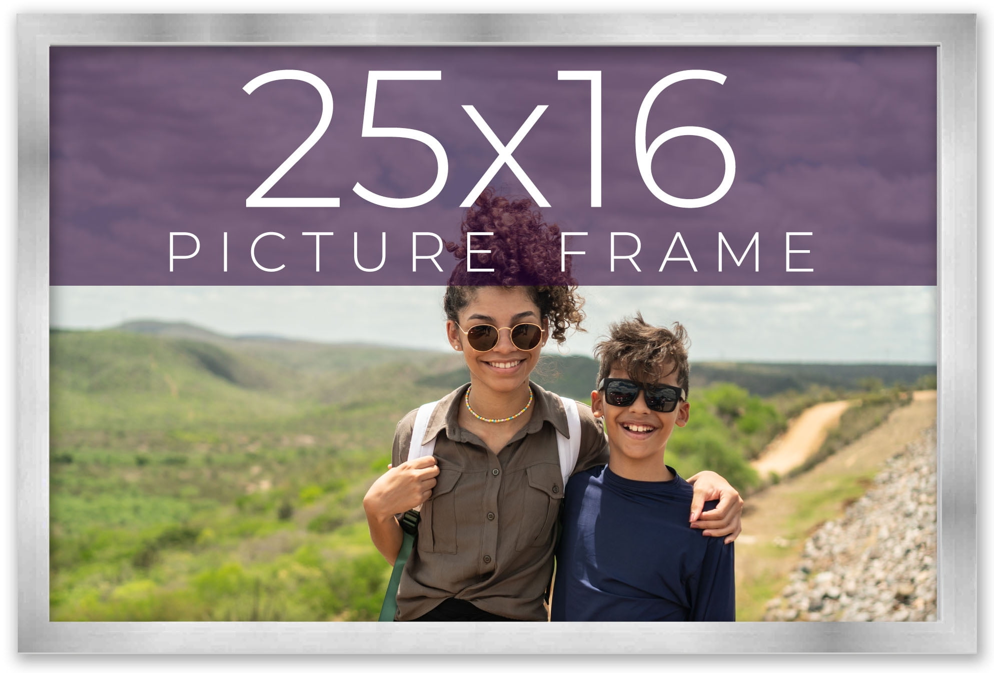 25x16 Frame Silver Real Wood Picture Frame Width 0.75 inches | Interior ...