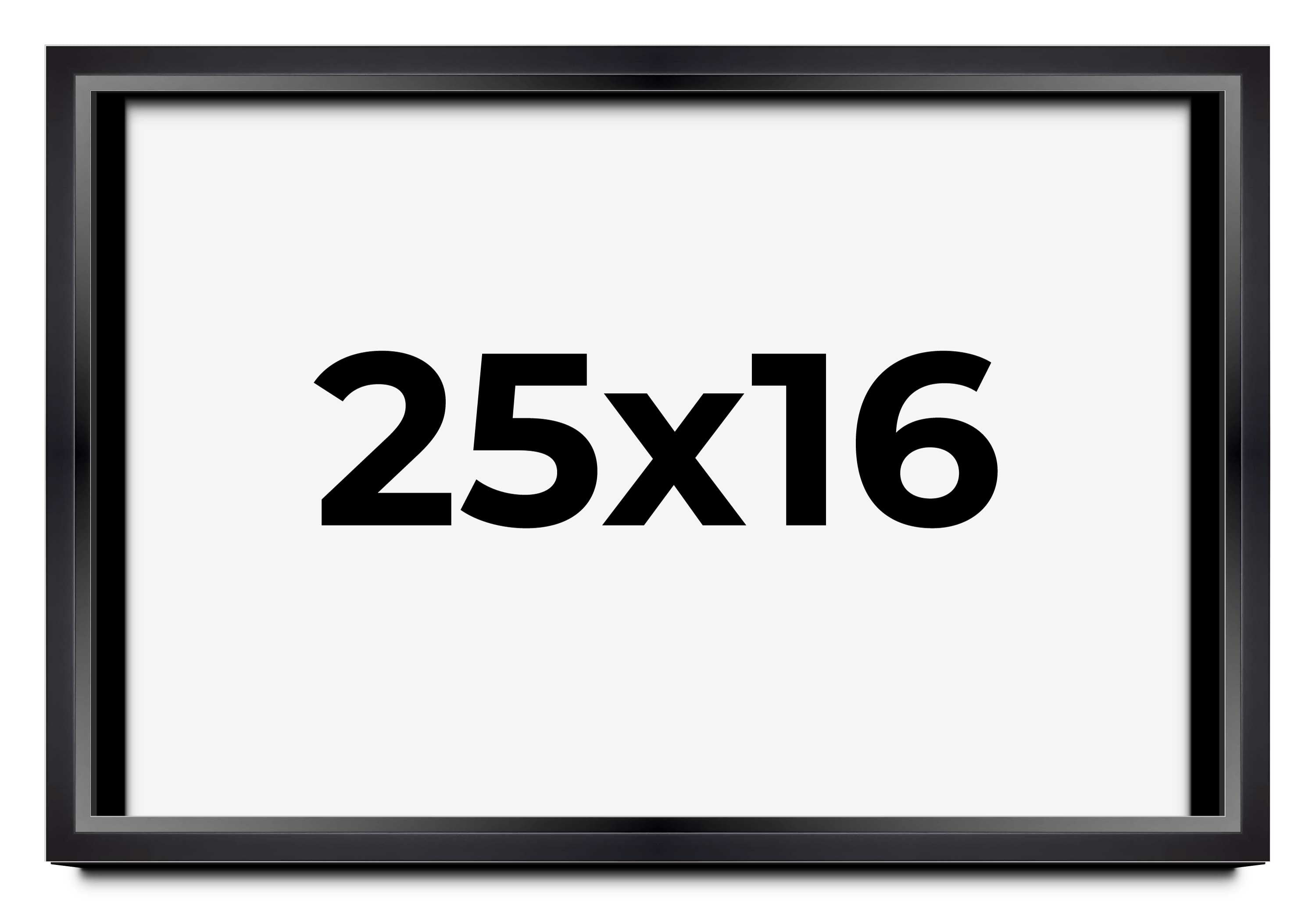 25x16 Shadow Box Frame Black | 1.25 inches Deep Real Wood Contemporary ...