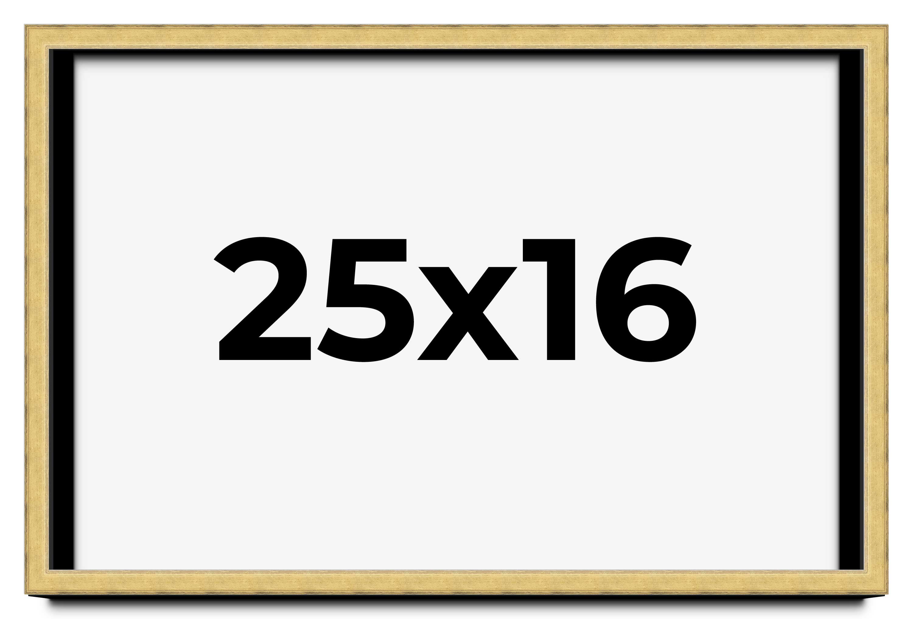 25x16 Shadow Box Frame Gold | 1.375 Inches Deep Real Wood Contemporary ...