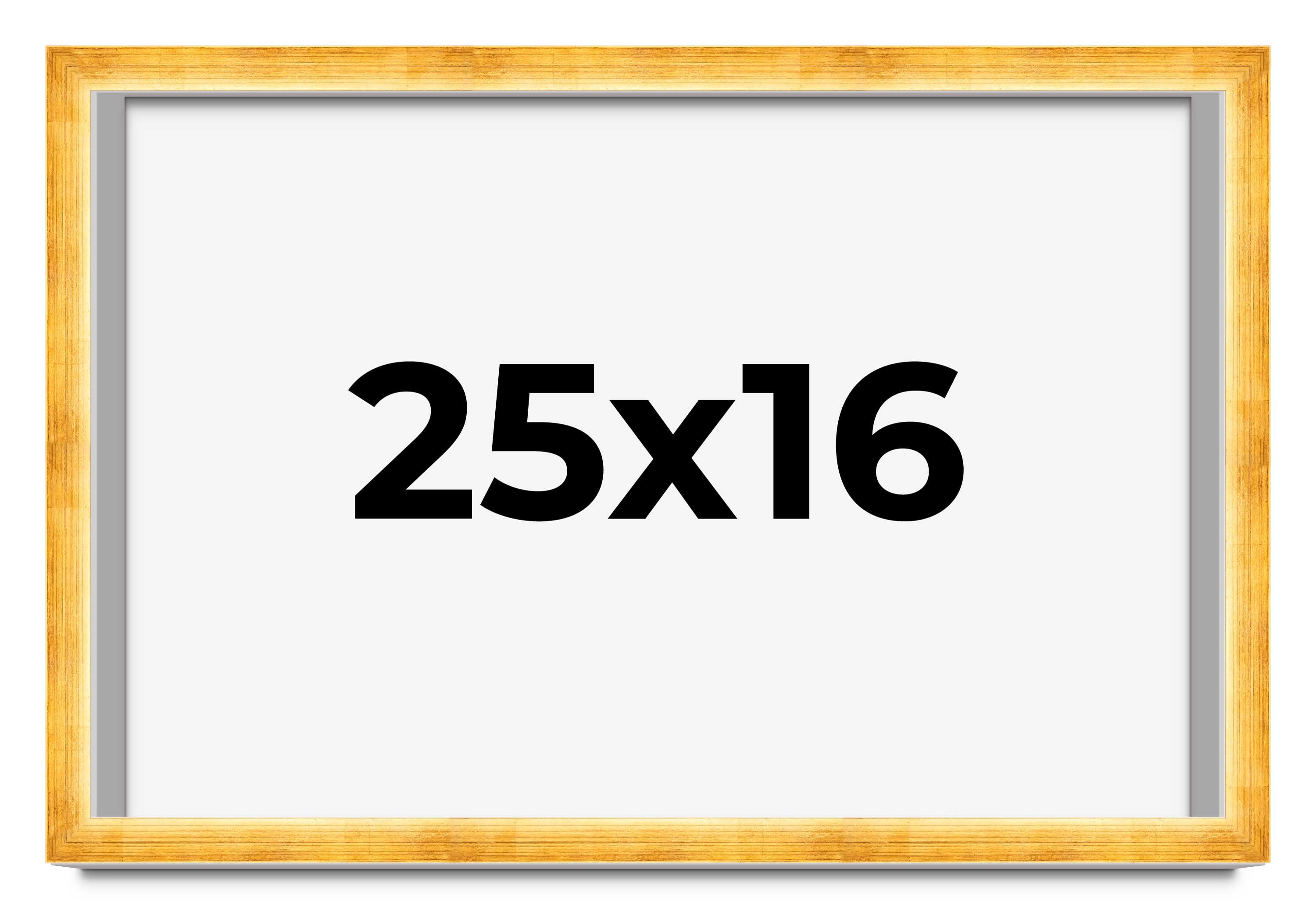 25x16 Shadow Box Frame Gold | 1.625 Inches Deep Real Wood Traditional ...