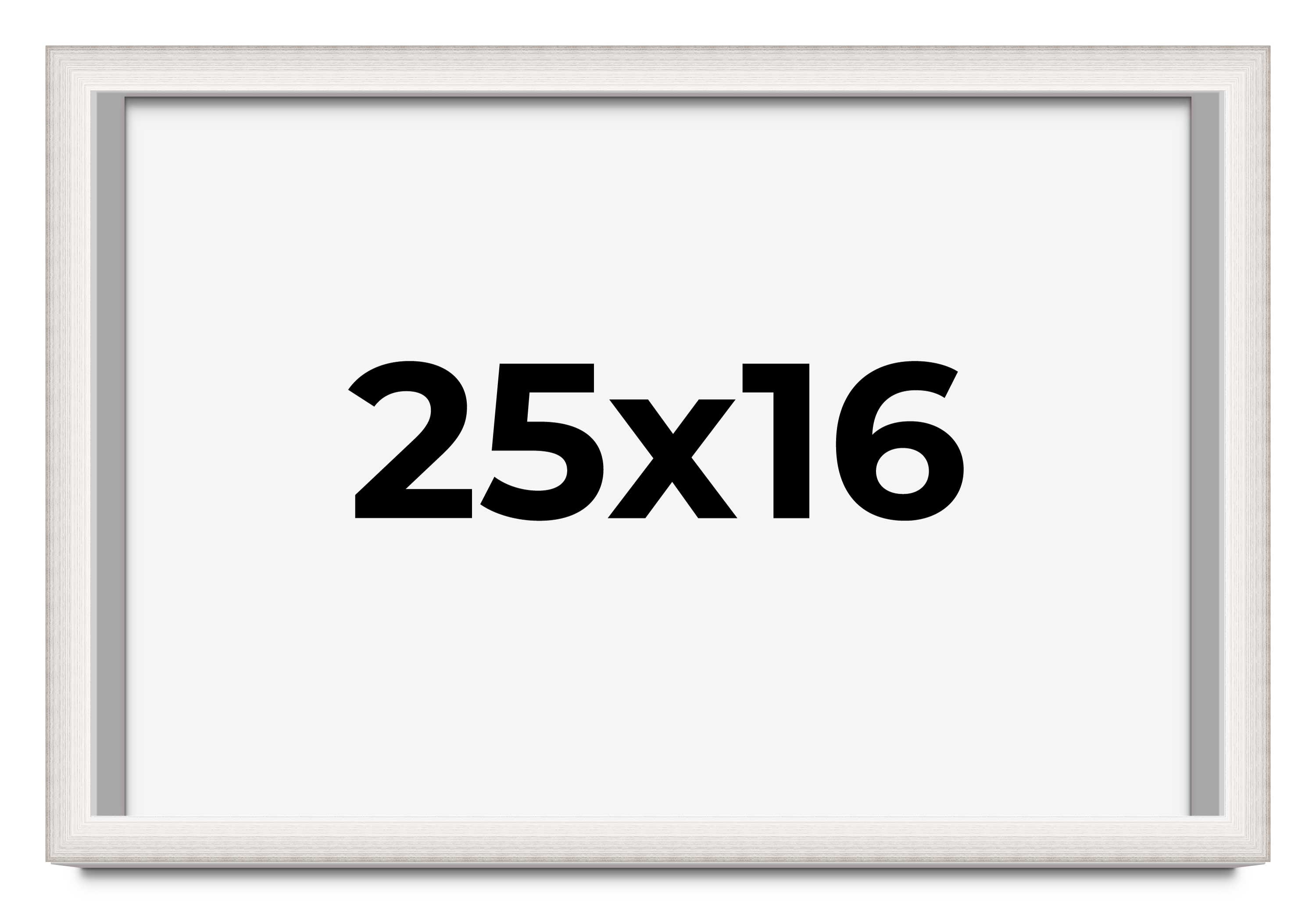 25x16 Shadow Box Silver Brushed Striped Display Frame | 1.625 Inches ...