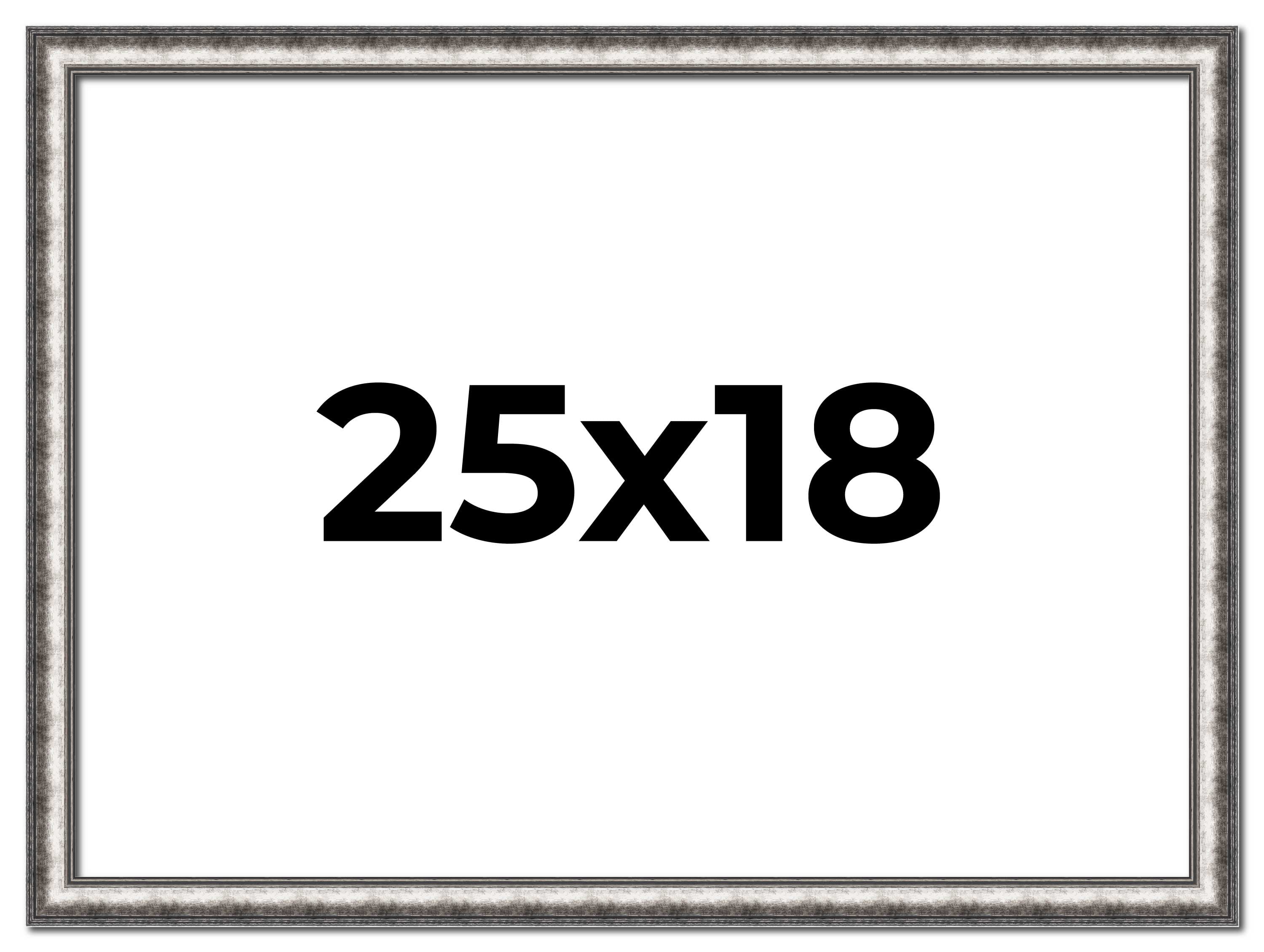 25x18 Frame Silver Real Wood Picture Frame Width 1.125 Inches ...