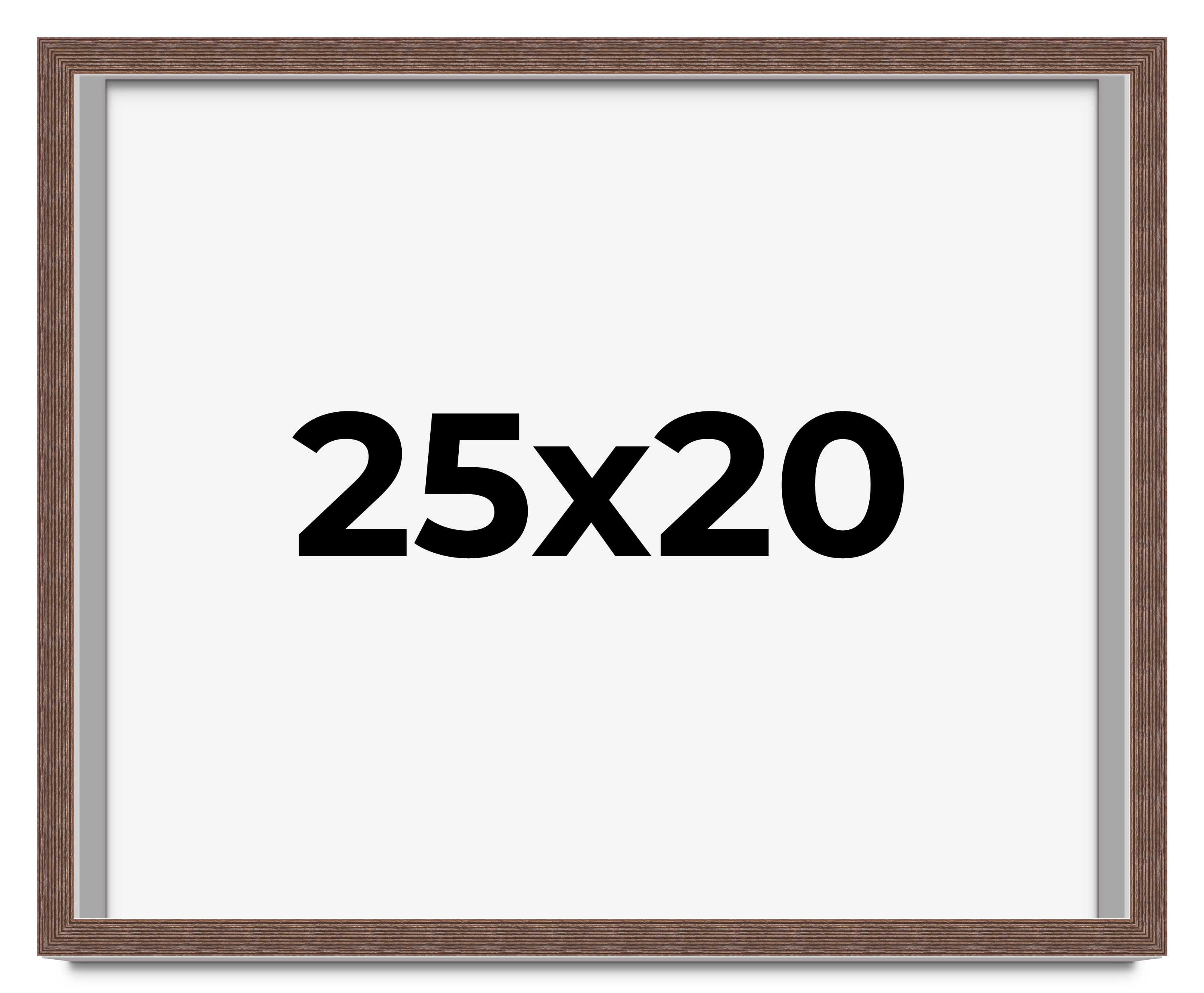 25x20 Shadow Box Frame Brown | 1.125 inches Deep Real Wood Rustic ...