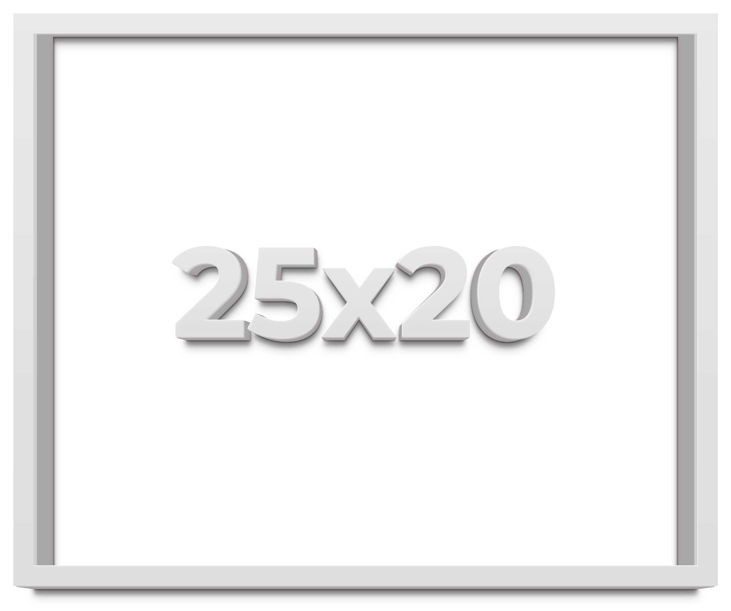 25x20 Shadow Box Frame White | 2 Inches Deep Real Wood Contemporary ...