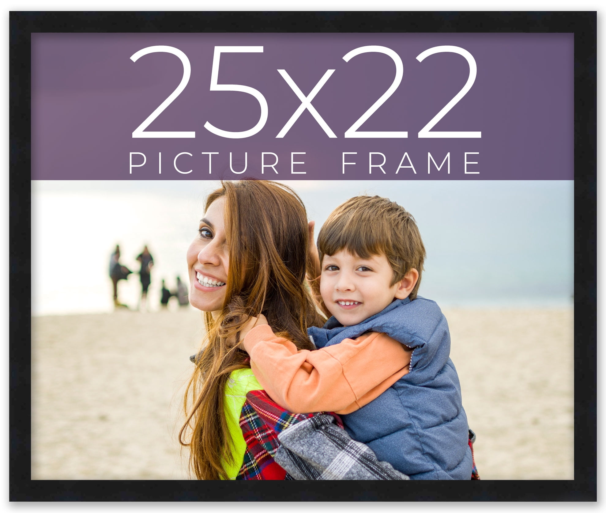 25x22 Frame Black Real Wood Picture Frame Width 0.75 inches | Interior ...