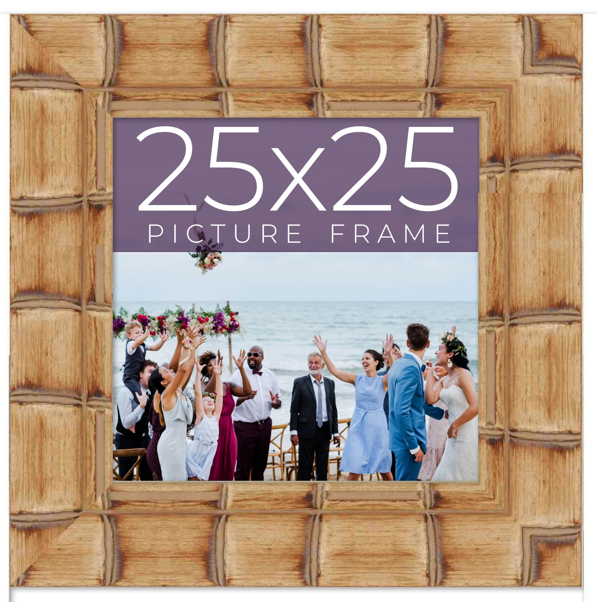 25x25 Frame Beige Real Wood Picture Frame Width 3 inches | Interior ...