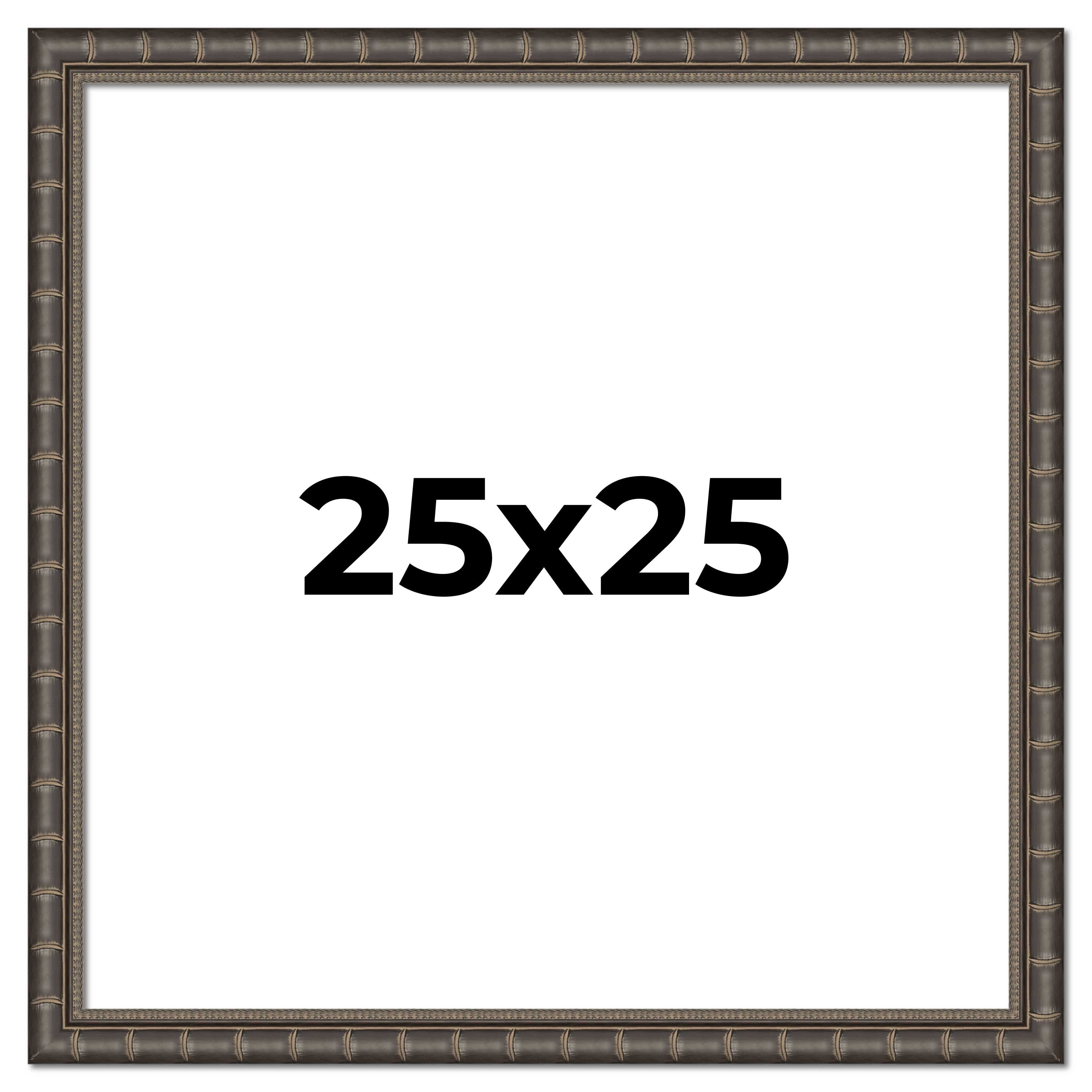 25x25 Frame Black Bamboo Solid Wood Picture Frame Width 1.5 Inches ...