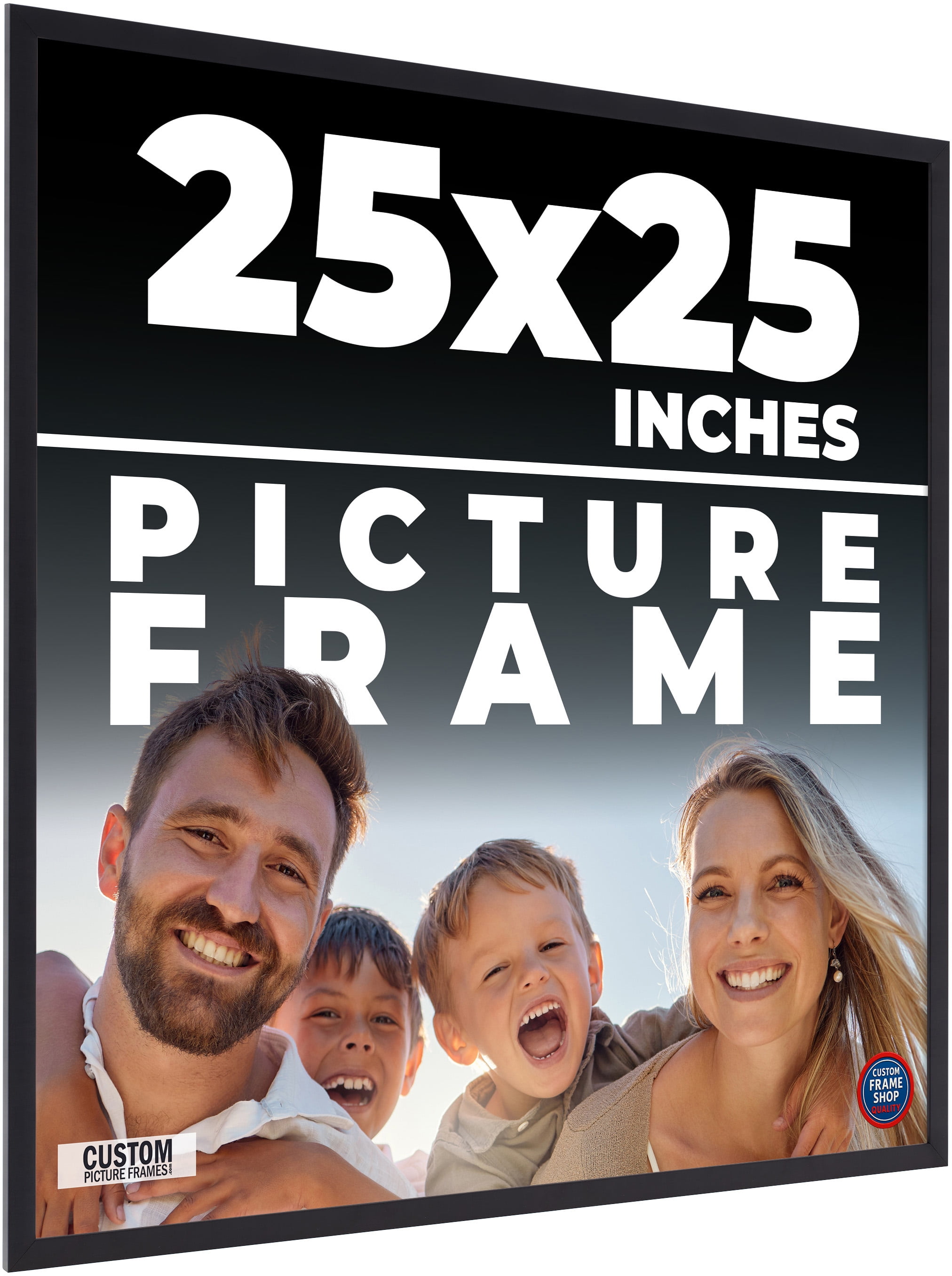 25x25 Frame Black Real Wood Picture Frame Width 0.75 inches | Interior ...