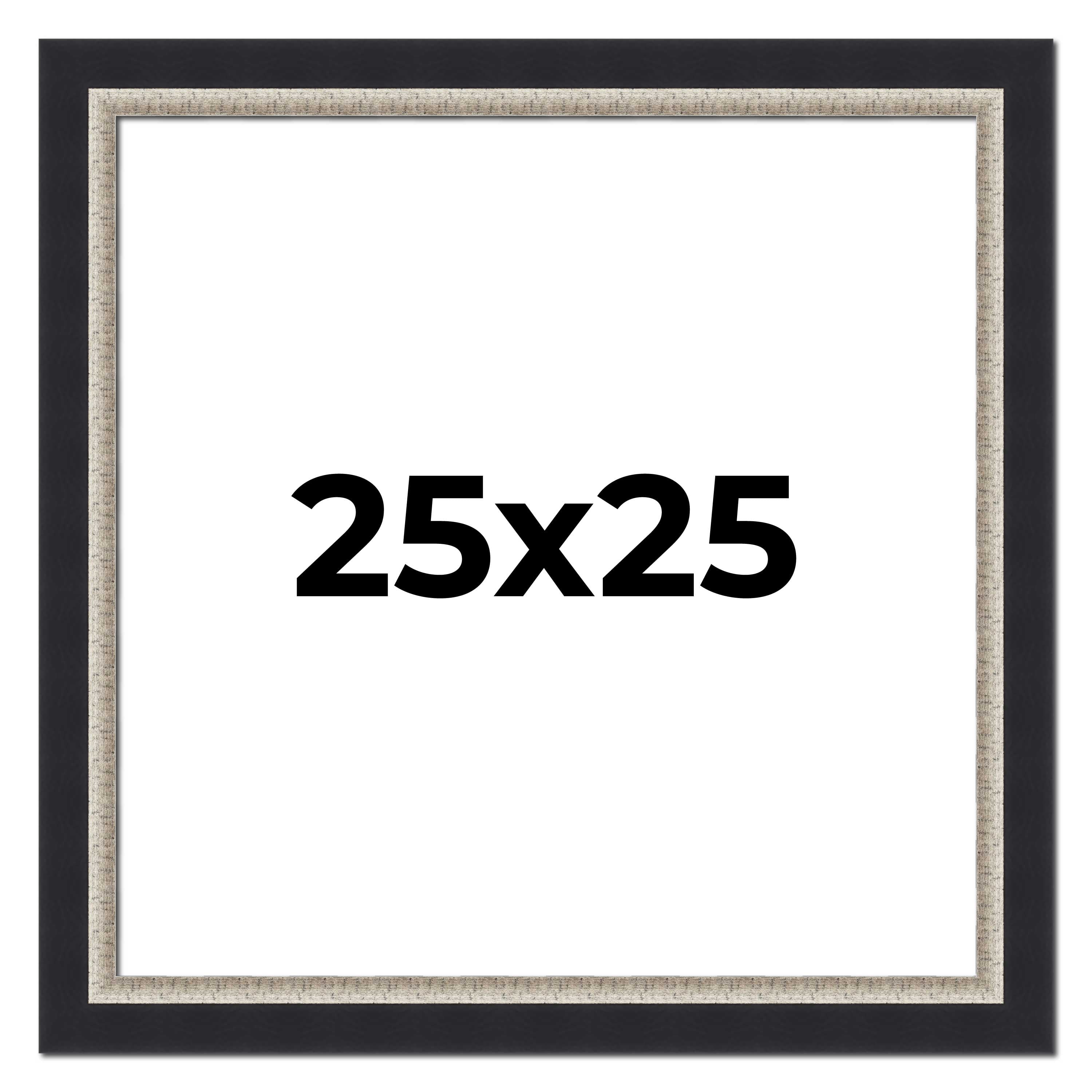 25x25 Frame Black Real Wood Picture Frame Width 2.25 Inches | Interior ...