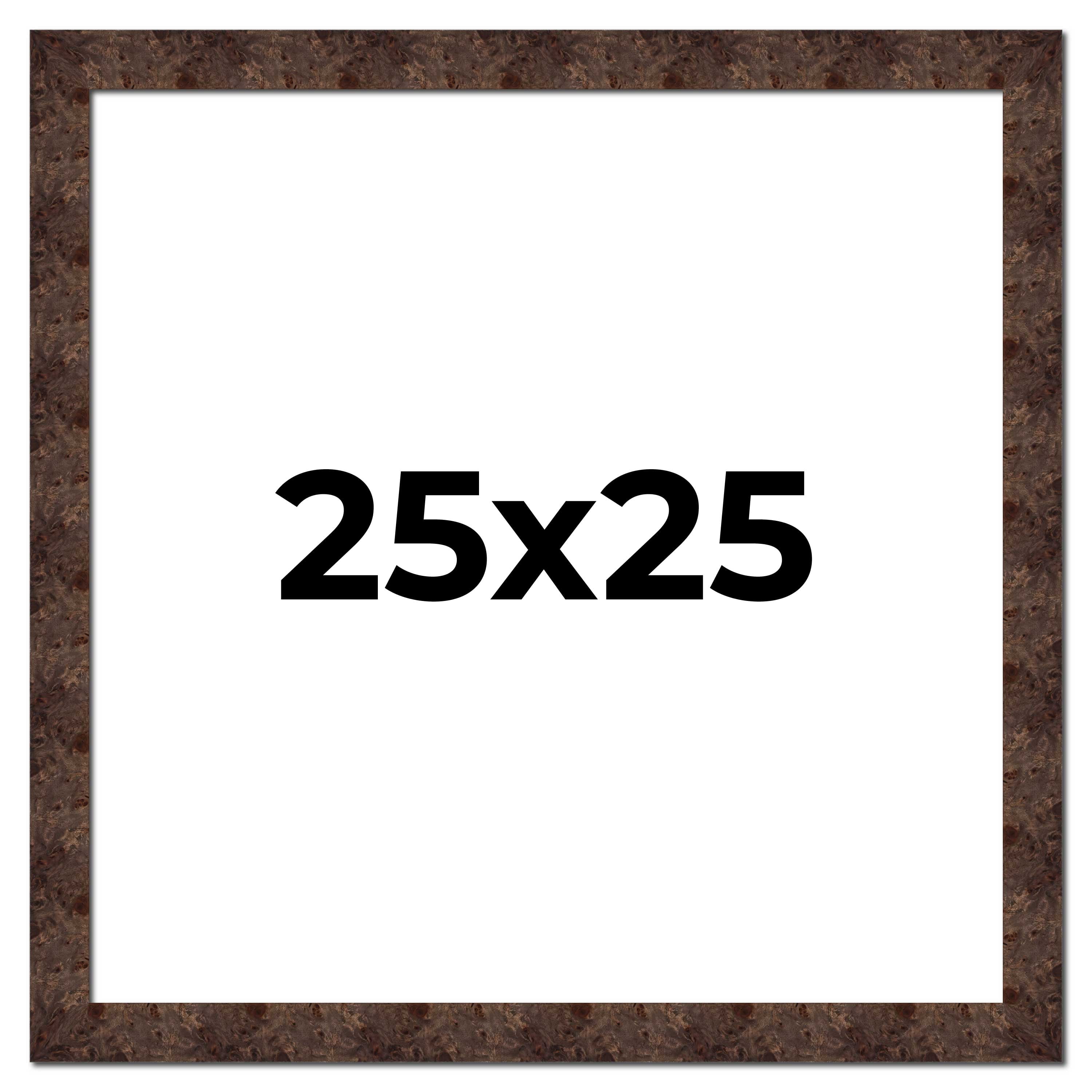 25x25 Frame Brown Burl Real Wood Picture Frame Width 1.625 Inches ...