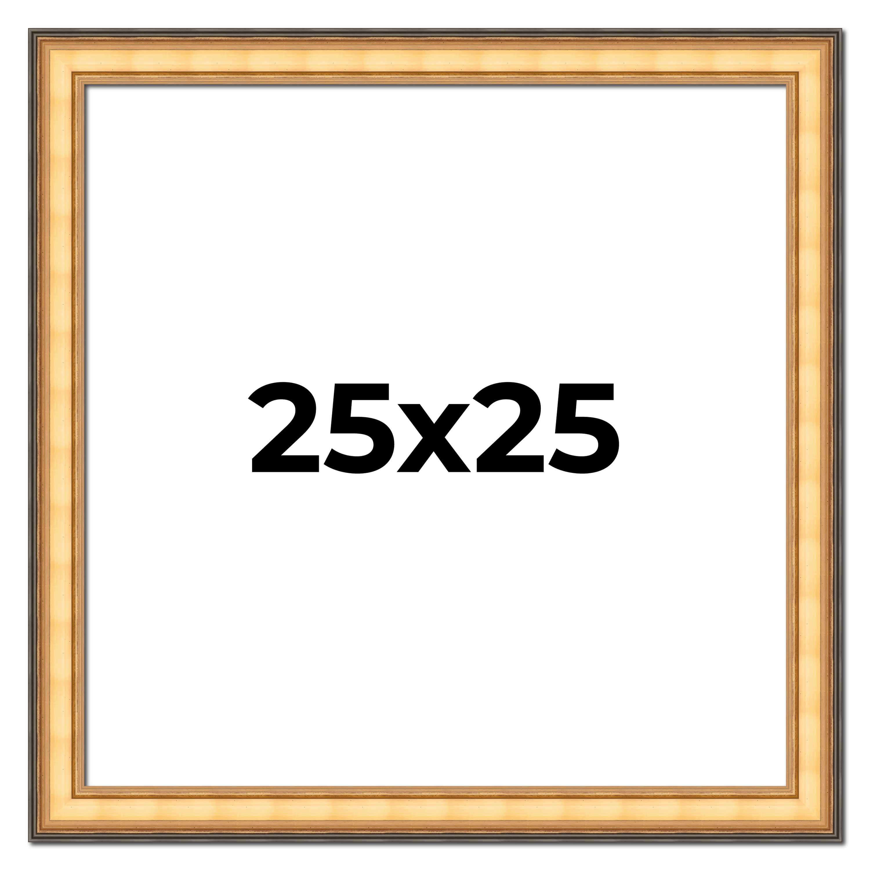 25x25 Frame Gold Plein Aire Solid Wood Picture Frame Width 2 Inches ...