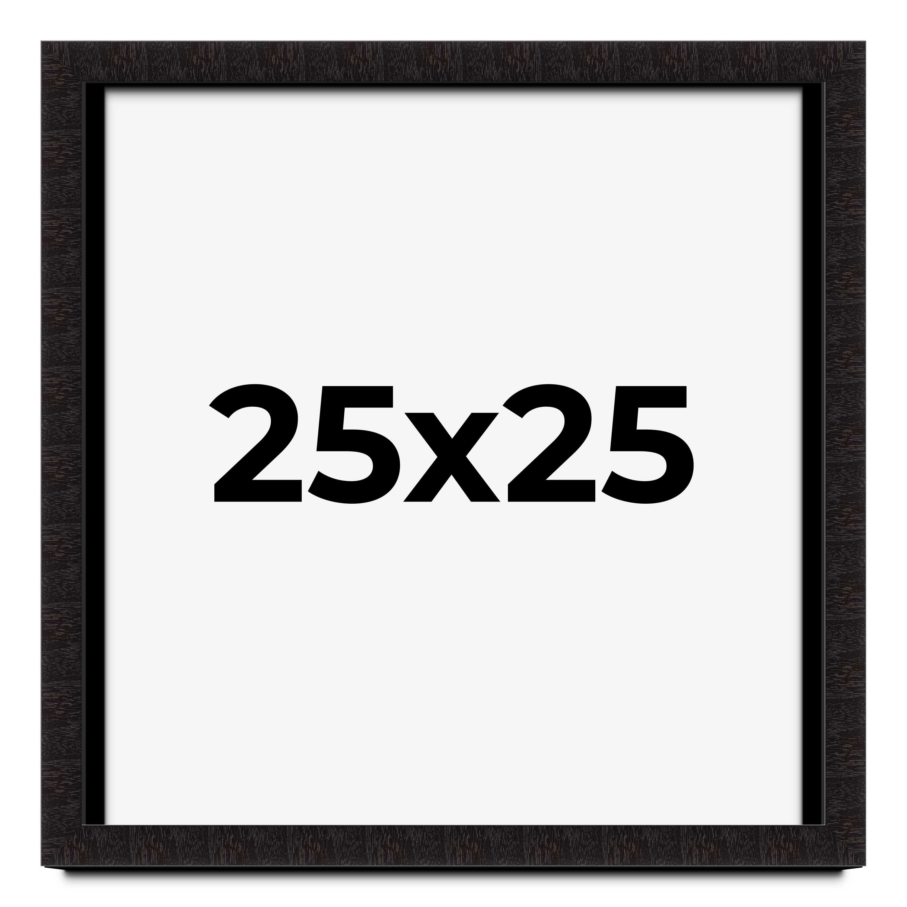 25x25 Shadow Box Black Solid Wood Display Picture Frame | 1 Inch Rabbet ...