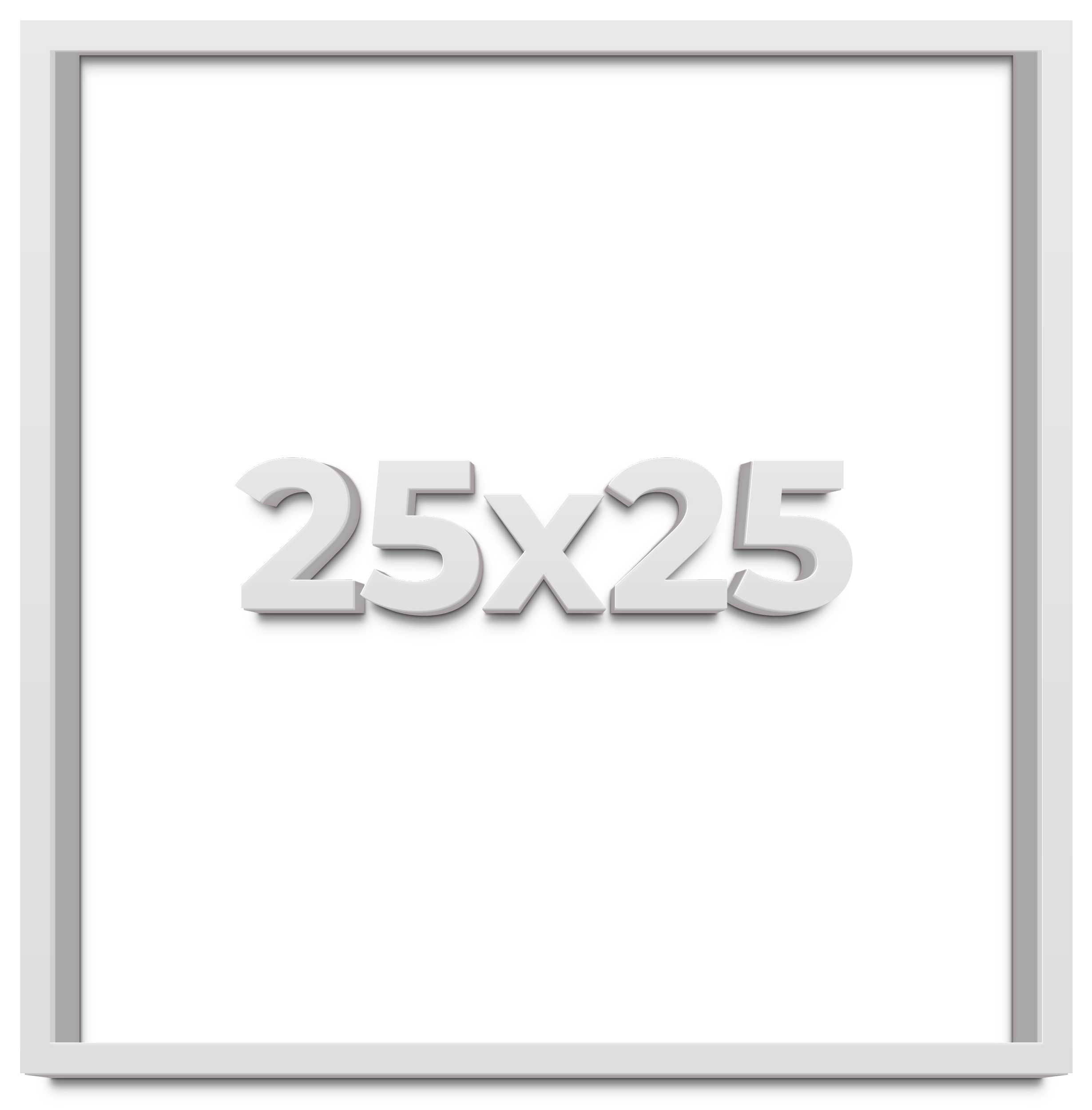 25x25 Shadow Box Frame White | 1 Inches Deep Real Wood Contemporary ...