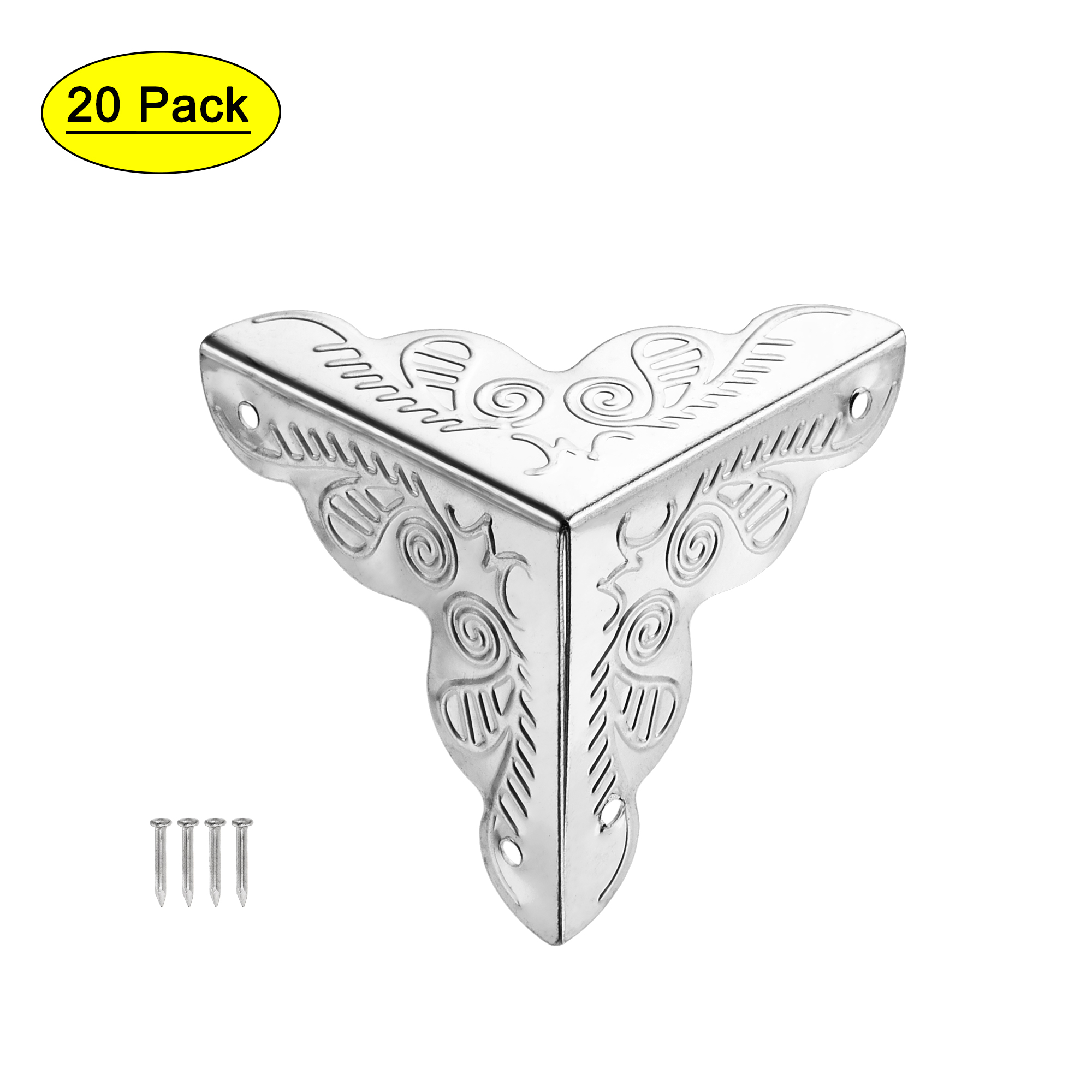 25x25x25mm Metal Box Corner Protectors Iron Silver Tone 12 Pack ...
