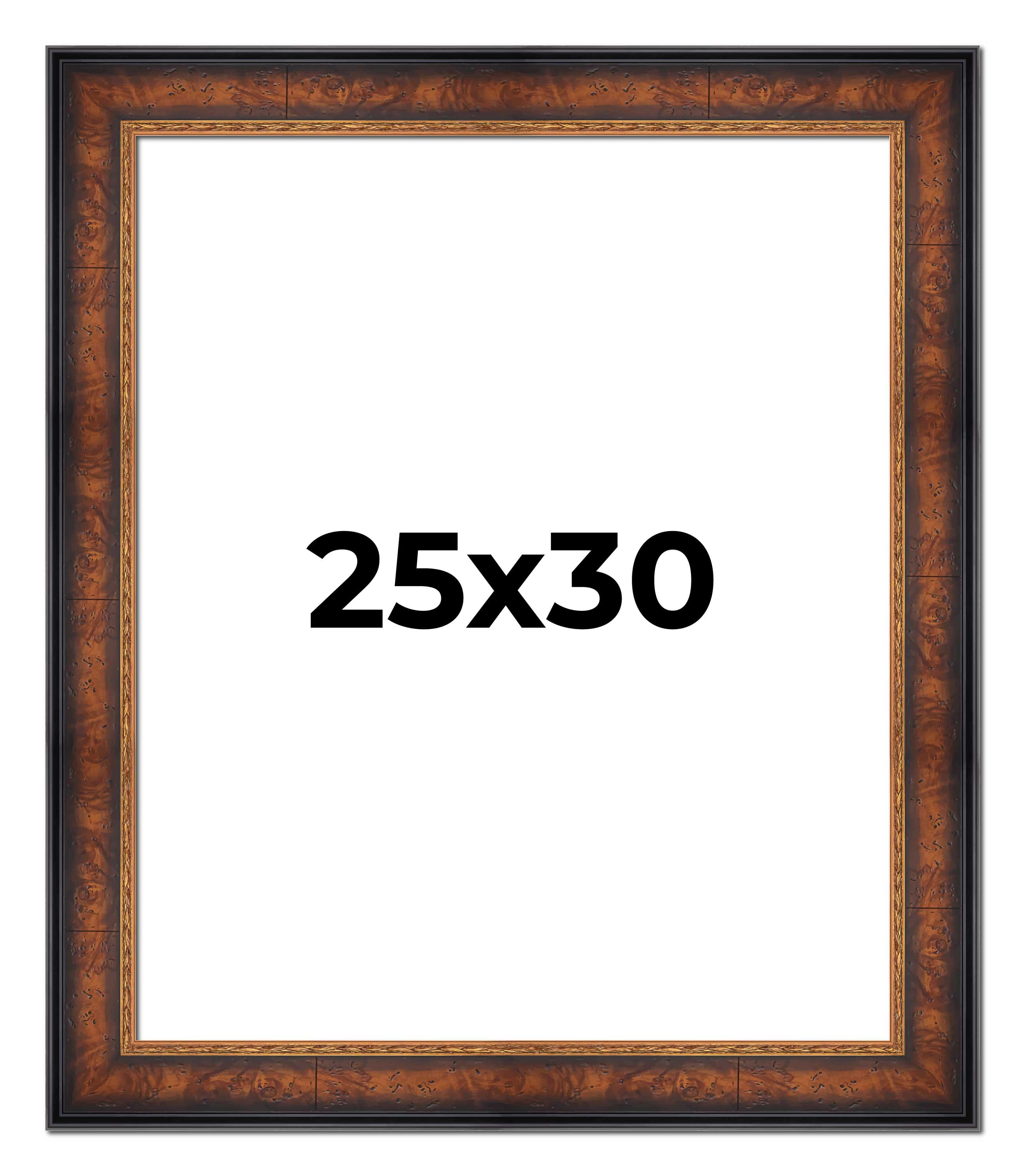25x30 Frame Brown Walnut Gold Ornate Trim Solid Wood Plein Air Picture ...
