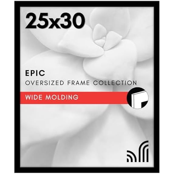 25x30 Picture Frame with Polished Plexiglass - Black Picture Frame ...