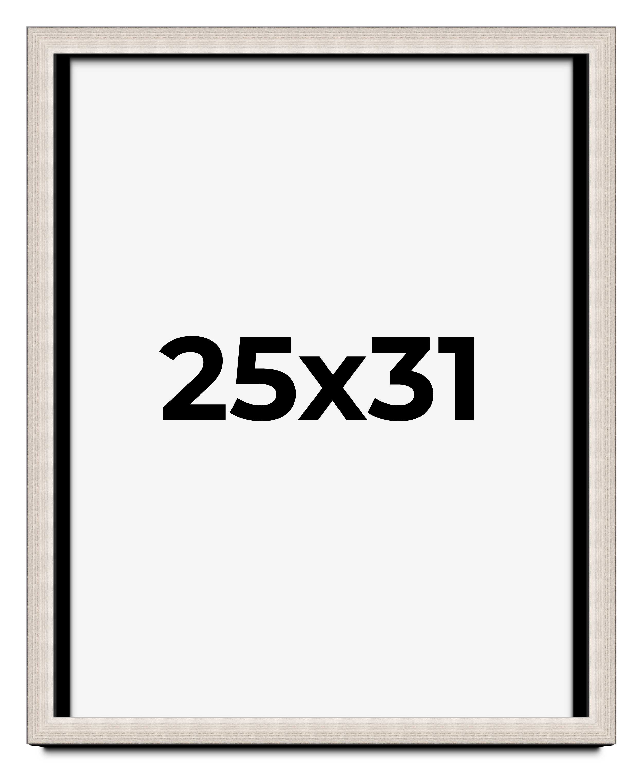 25x31 Shadow Box Brushed Silver | 1.5 Inch Deep | 1.25 Inch Moulding ...