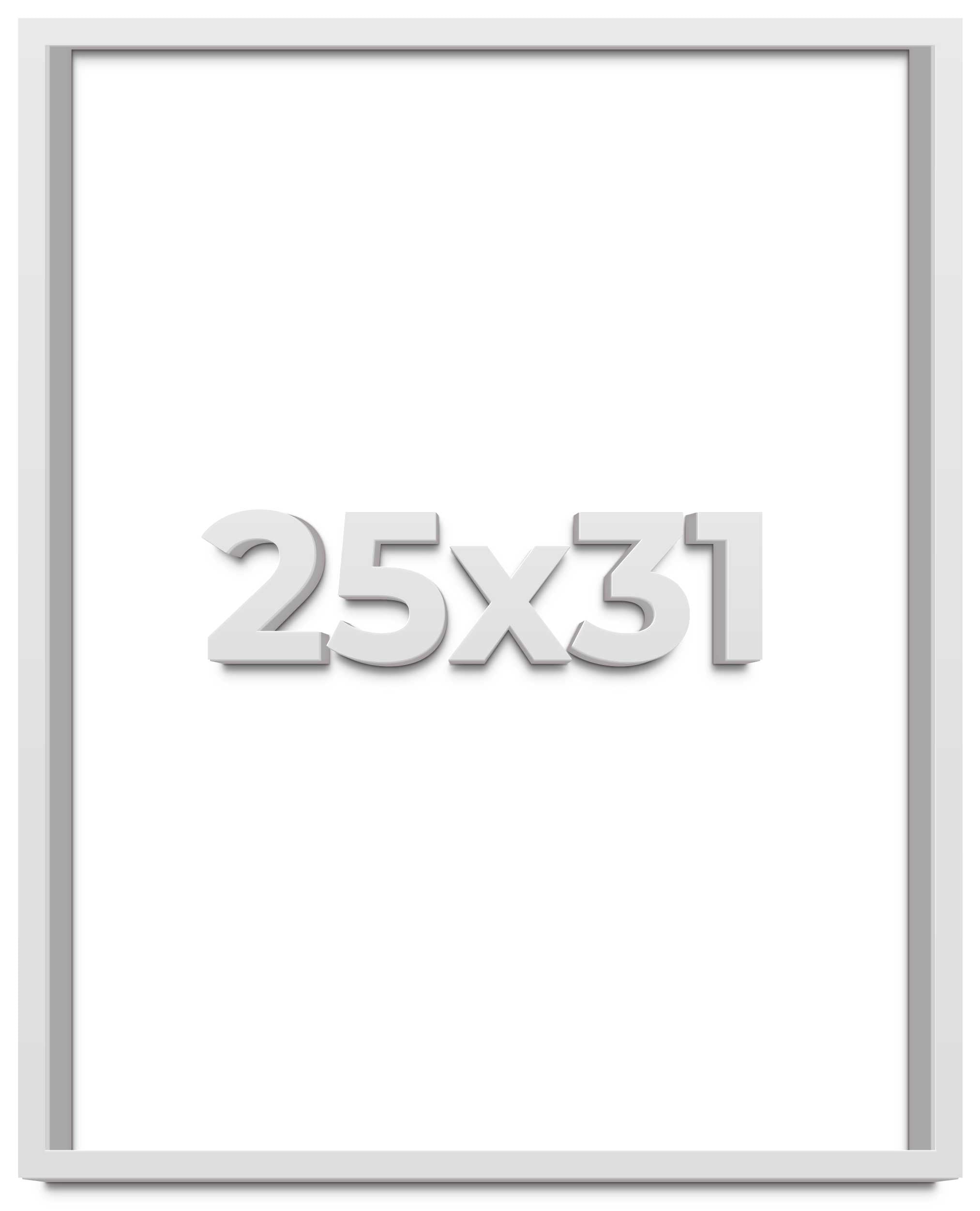 25x31 Shadow Box Frame White | 1 Inches Deep Real Wood Contemporary ...