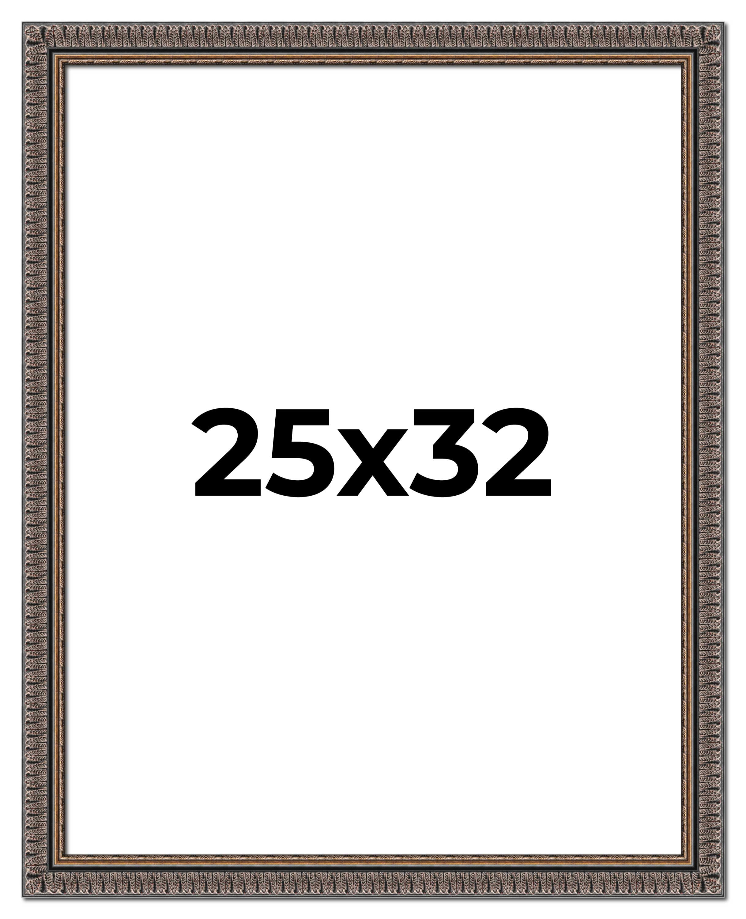 25x32 Frame Black Feather Payton Ornate Solid Wood Picture Frame Width ...