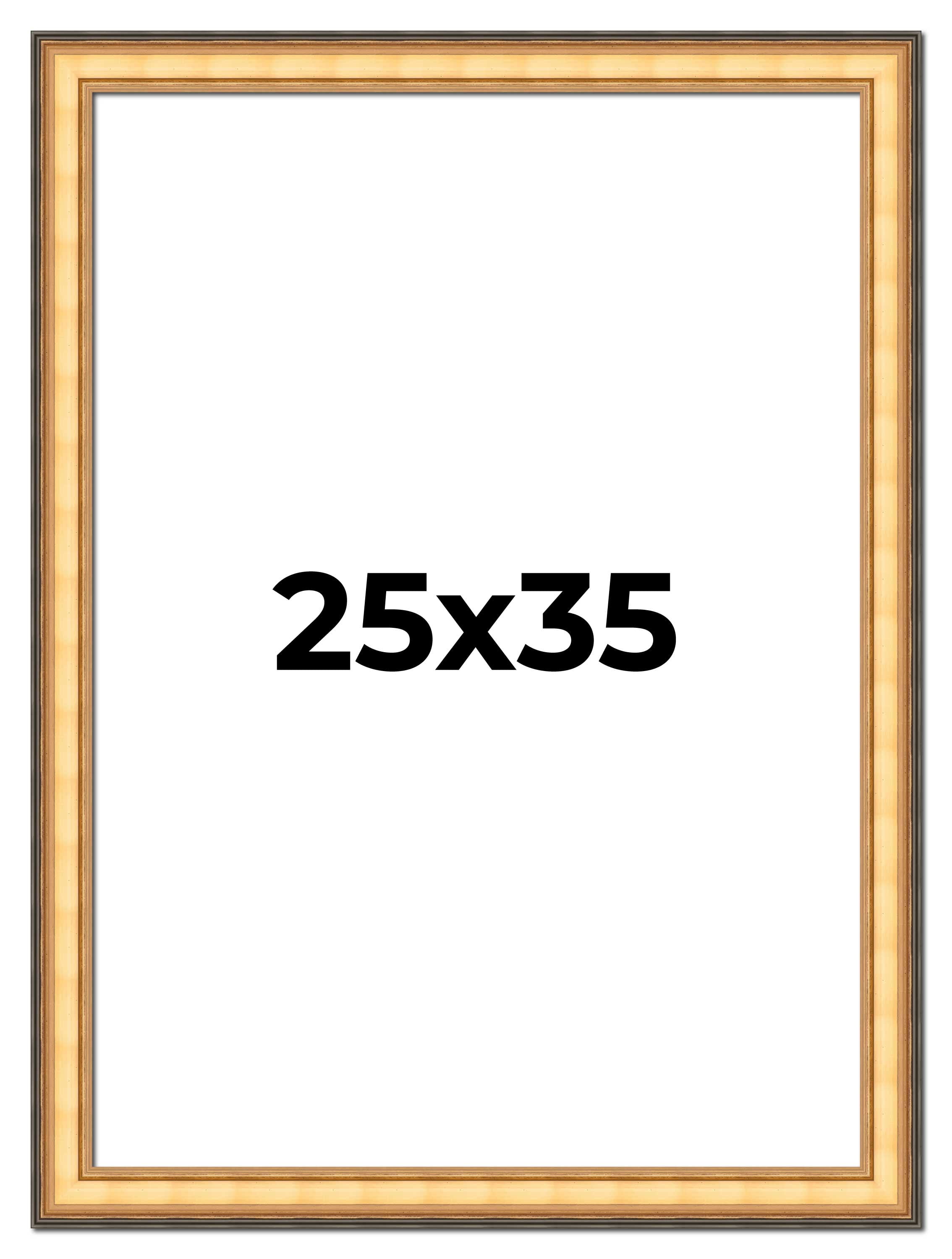 25x35 Frame Gold Plein Aire Solid Wood Picture Frame Width 2 Inches ...