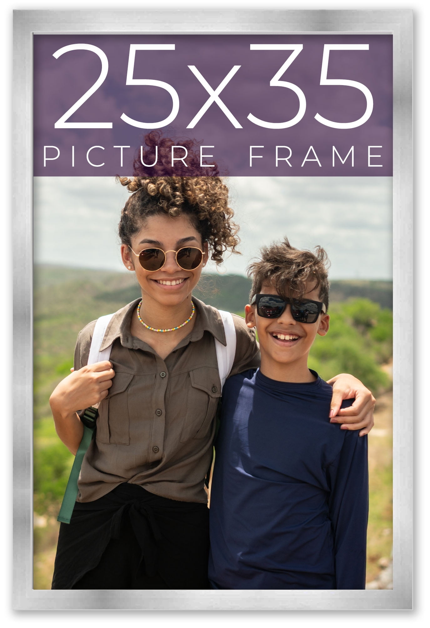 25x35 Frame Silver Real Wood Picture Frame Width 0.75 inches | Interior ...