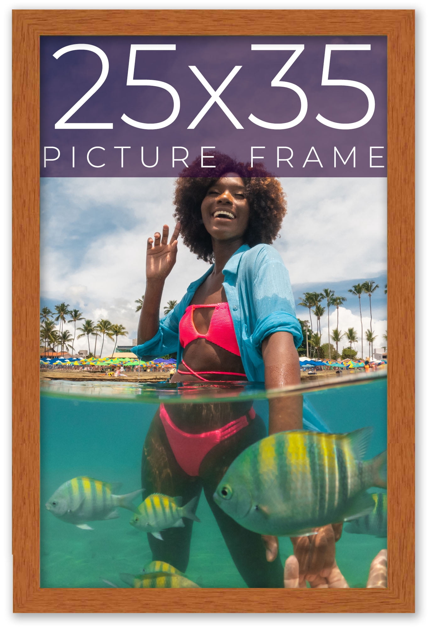 Walmart 25x35 Honey Brown Real Wood Picture Frame, Made in USA ...