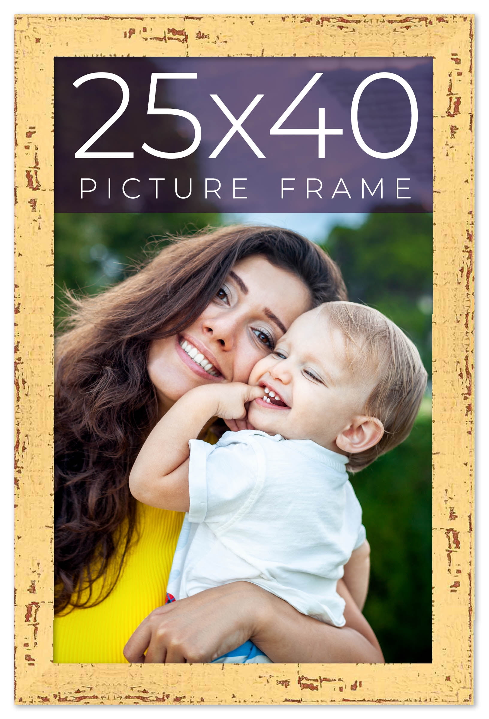 25x40 Frame Yellow Real Wood Picture Frame Width 1.25 inches | Interior ...