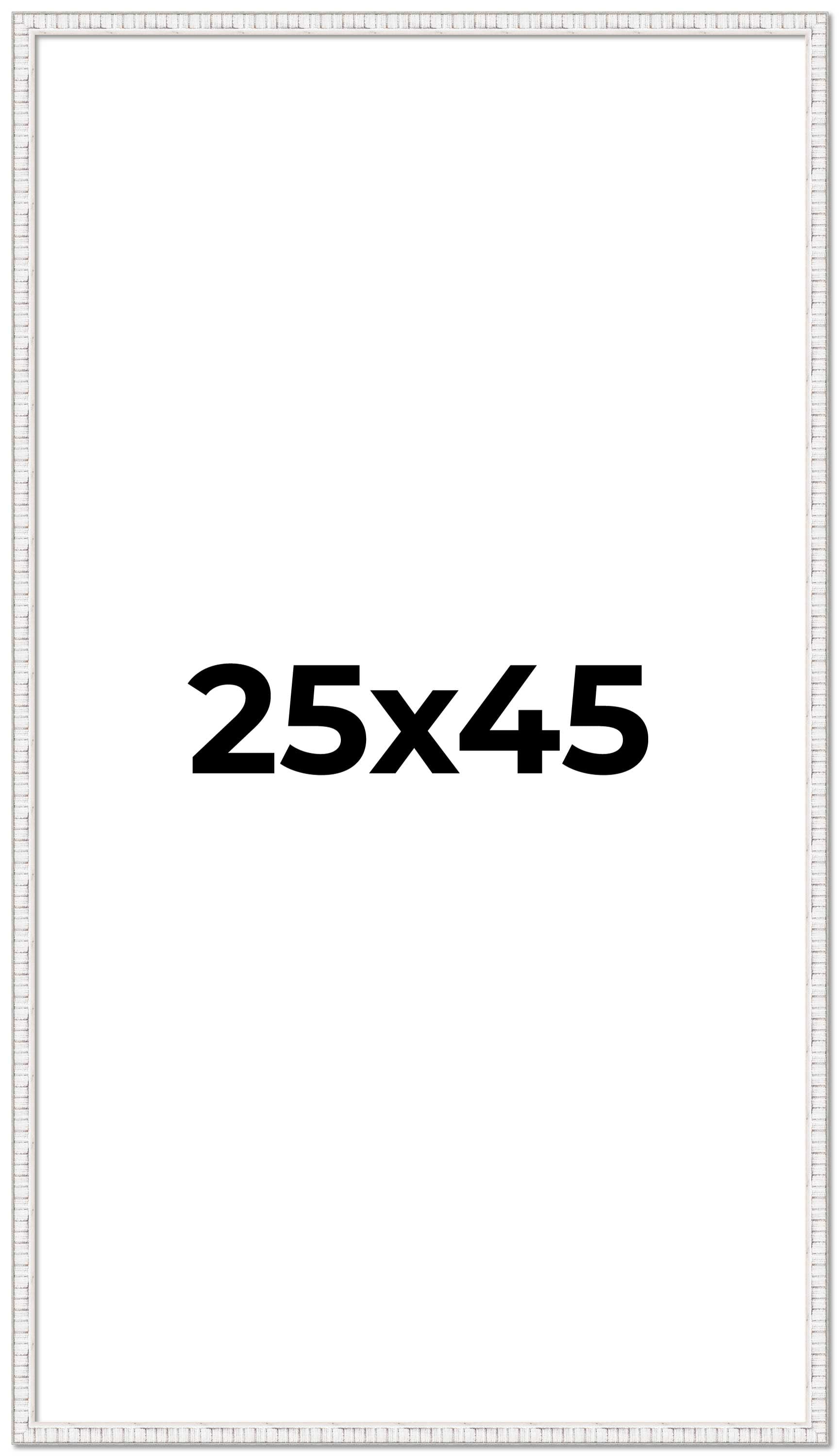 25x45 Frame White Scuffed Rustic Solid Wood Picture Frame | 0.75 Inch ...