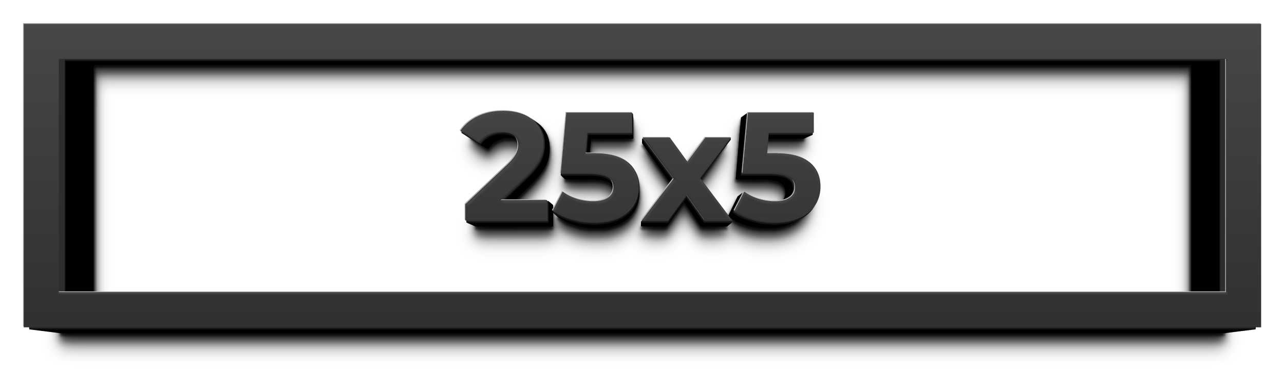 25x5 Shadow Box Frame Black | 1 inches Deep Real Wood Contemporary ...