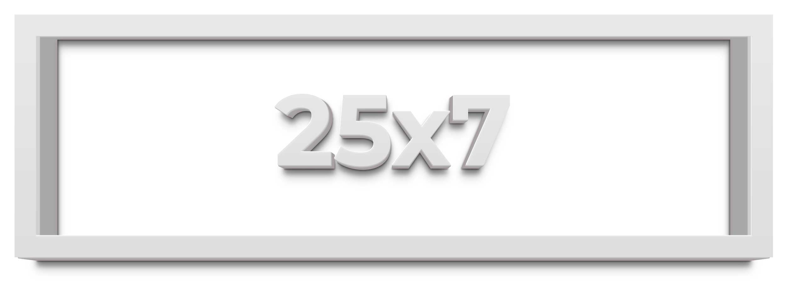 25x7 Shadow Box Frame White | 2 Inches Deep Real Wood Contemporary ...