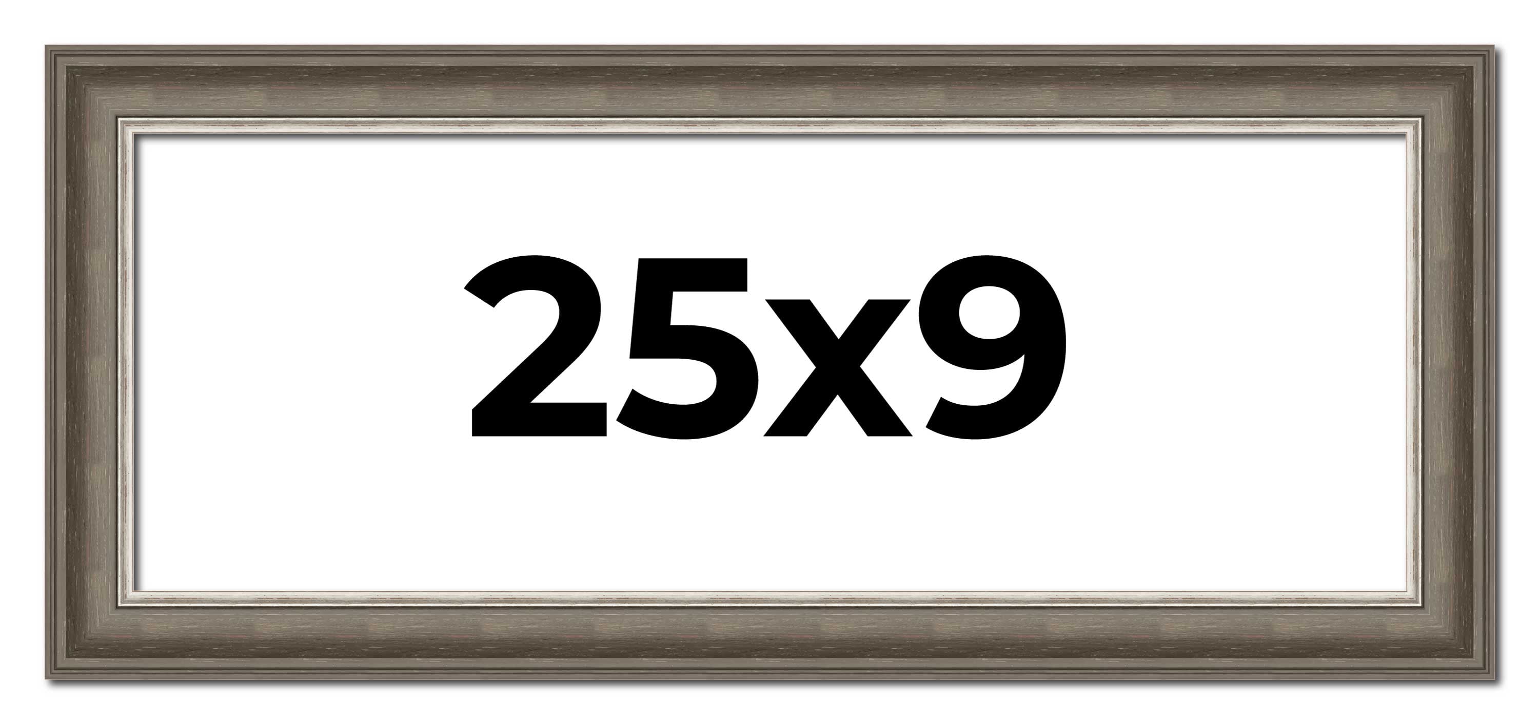 25x9 Frame Brown Solid Wood Picture Frame | 1.75 Inch Moulding Width ...
