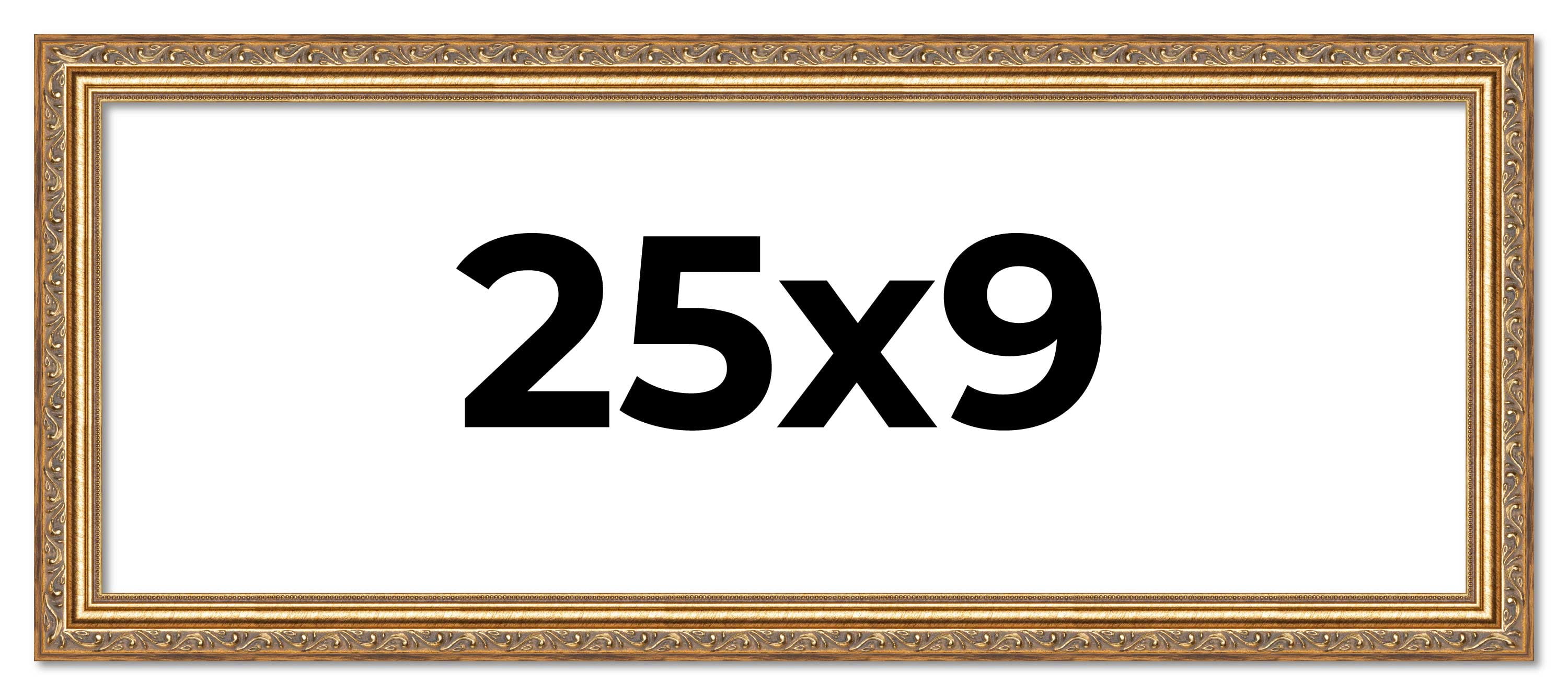 25x9 Frame Gold Solid Wood Picture Frame Width 1.25 Inches | Interior ...