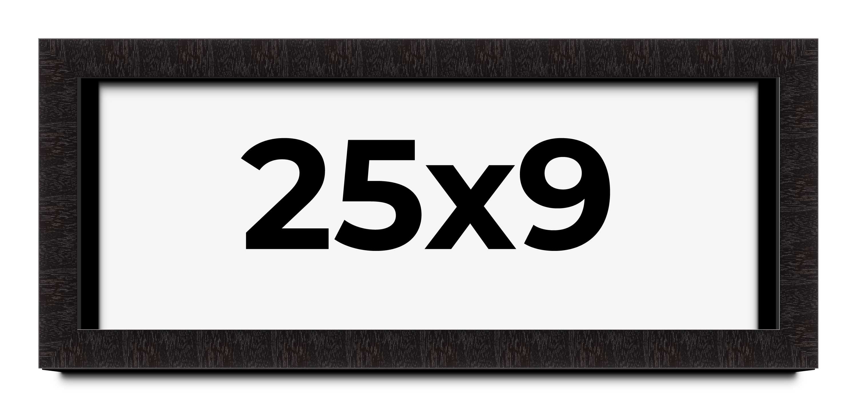 25x9 Shadow Box Black Solid Wood Display Picture Frame | 1 Inch Rabbet ...