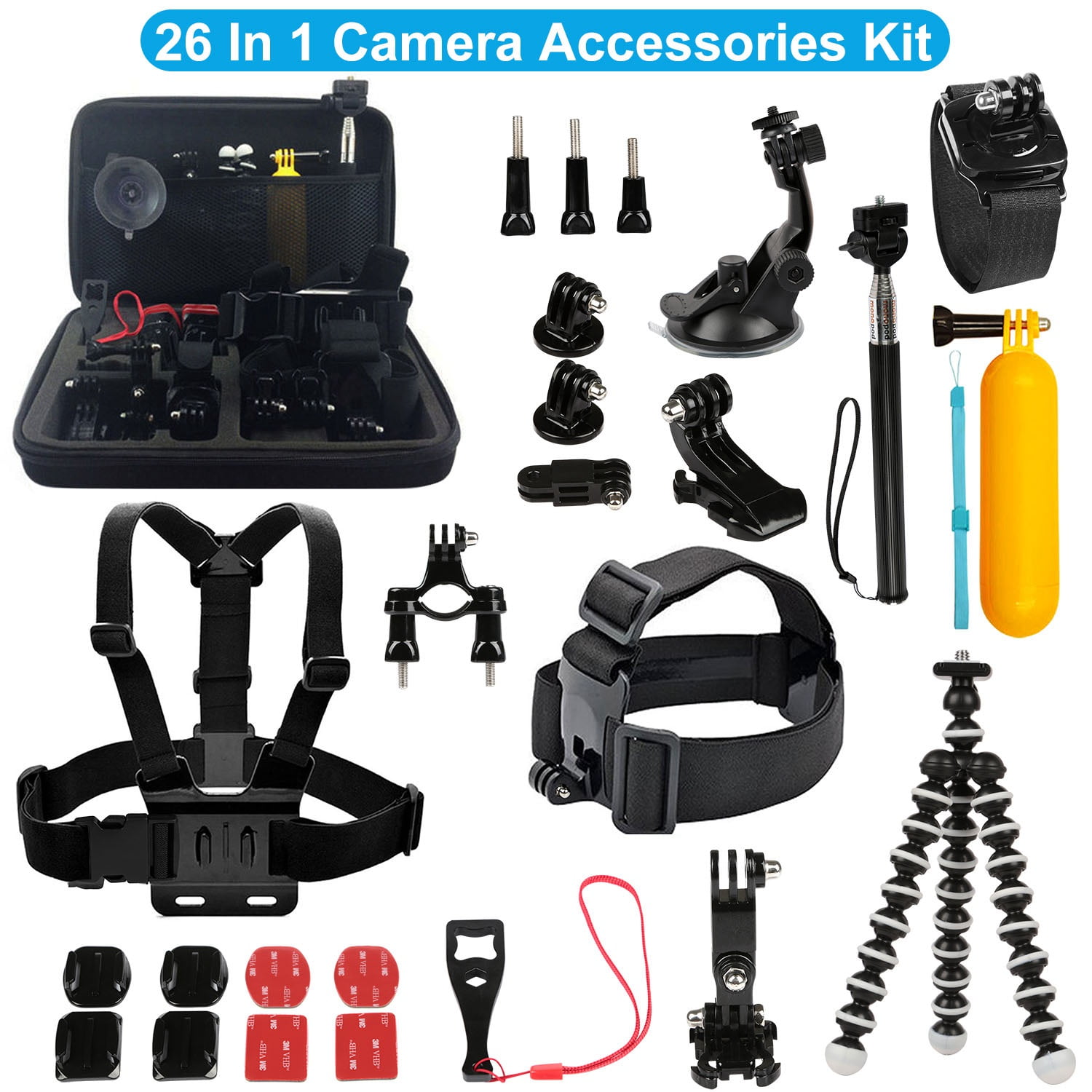 26 In 1 Camera Accessories Kit Fit For GoPro Hero 5/4/3+/3/2/1 Camera ...