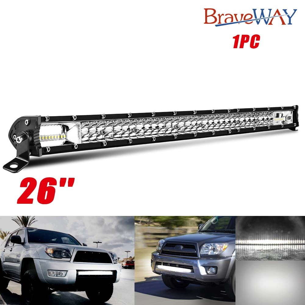 26" 1800W Dual Row LED Work Light Bar 4WD Truck SUV ATV Driving Fog ...
