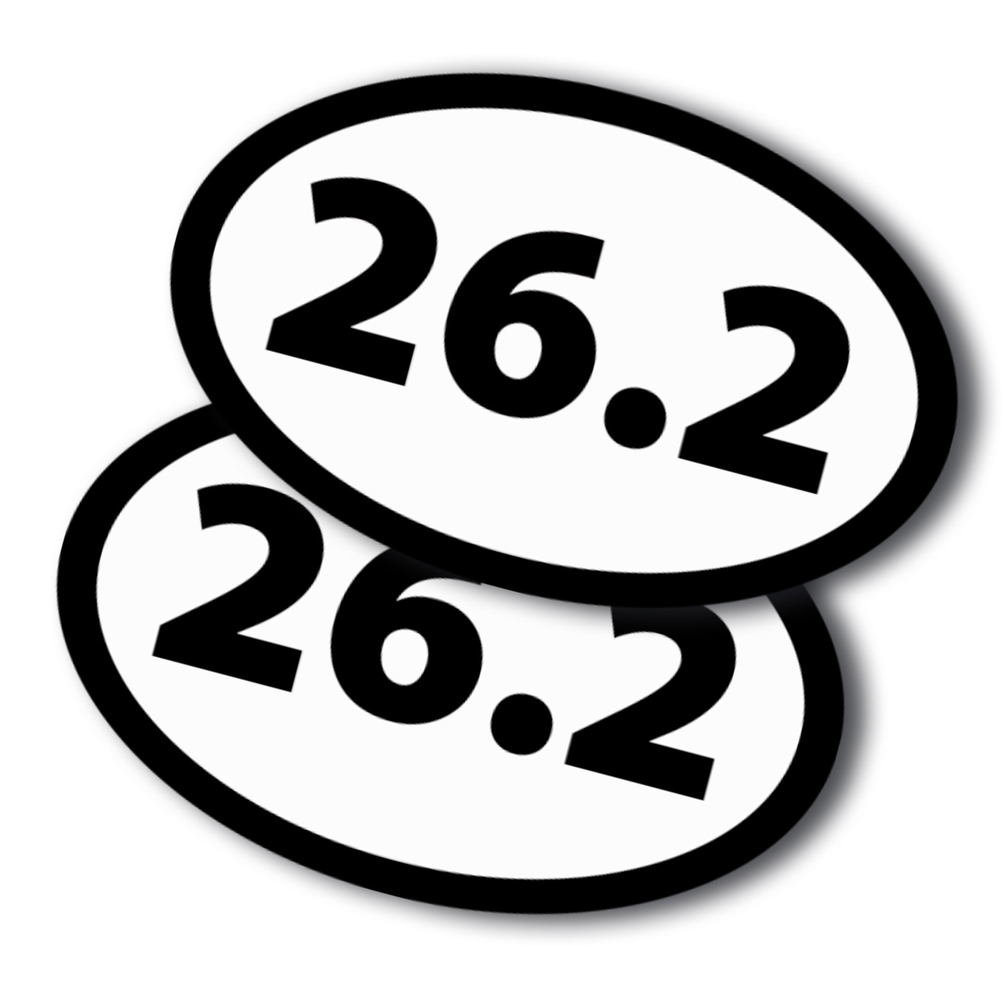 26.2 Marathon Black Oval Runner Adhesive Decal Sticker, 2 Pack, 5.5x3.5 ...