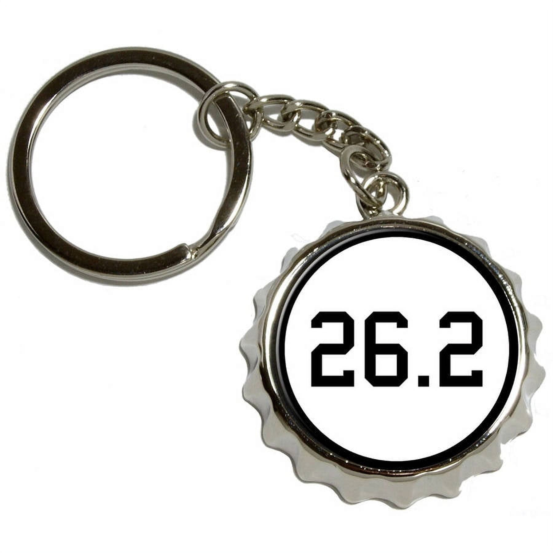 26.2 Marathon, Nickel Plated Metal Popcap Bottle Opener Keychain Key ...