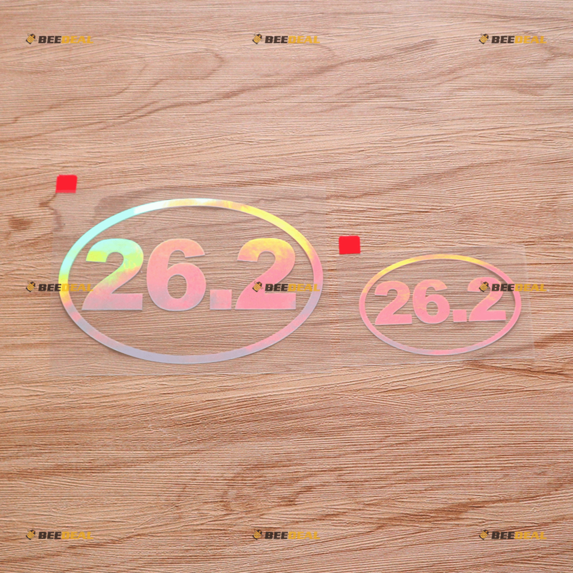 26.2 Marathon Run Oval Runner Sticker Decal Vinyl - 2 Pack Holographic ...