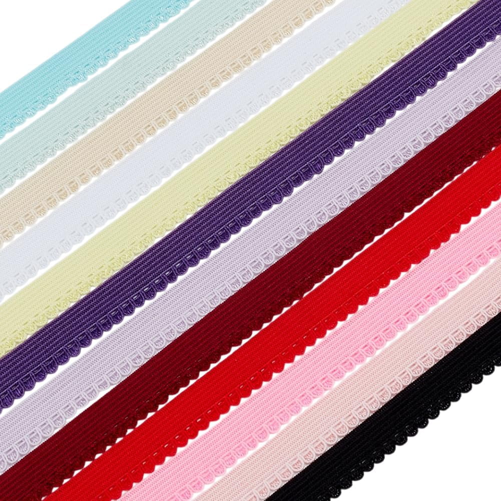 26.24 Yards Elastic Band 12 Colors Nylon Shoulder Tape Elastic Cord ...